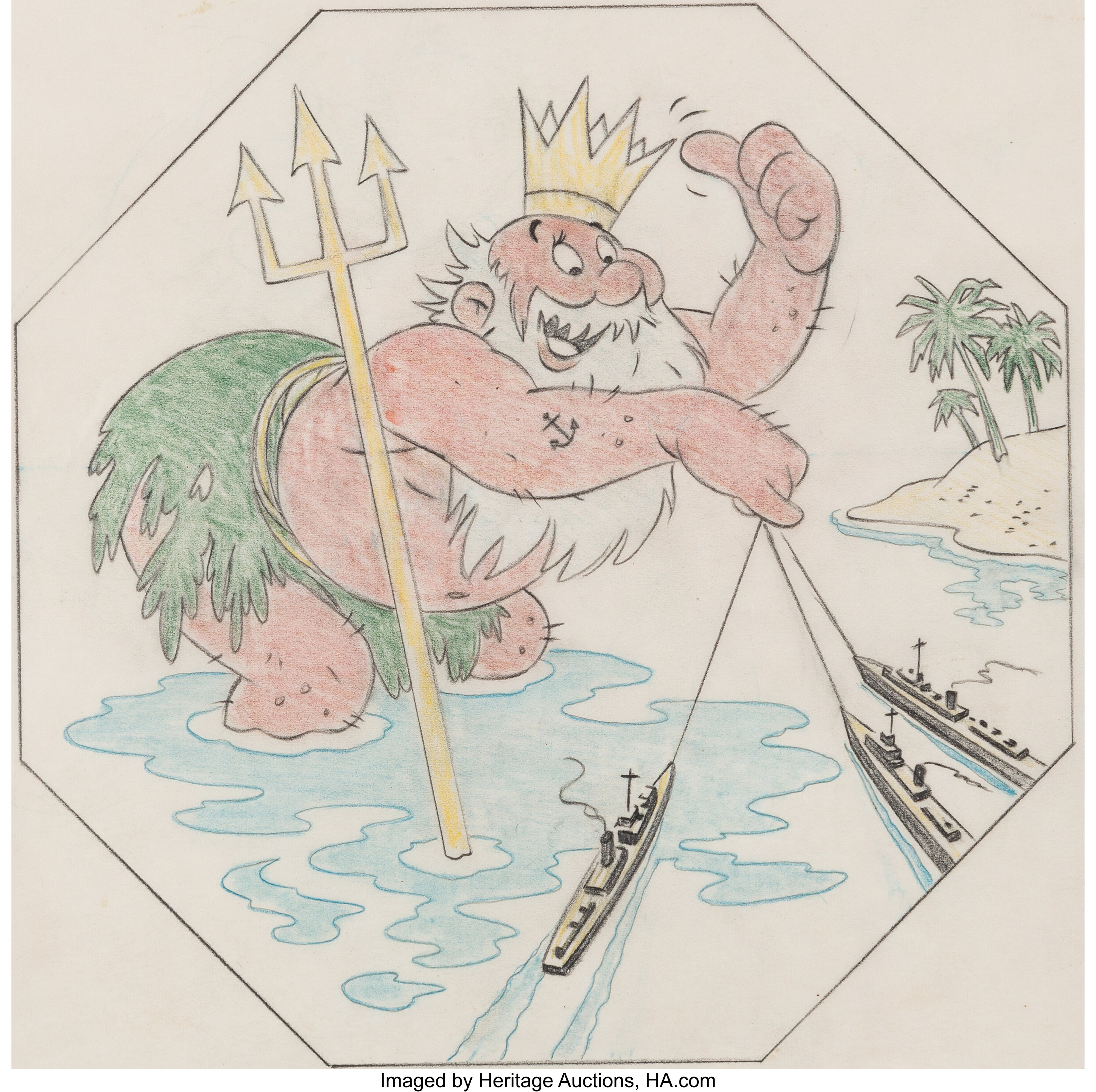 Hank Porter - King Neptune Navy World War II Insignia Preliminary | Lot ...
