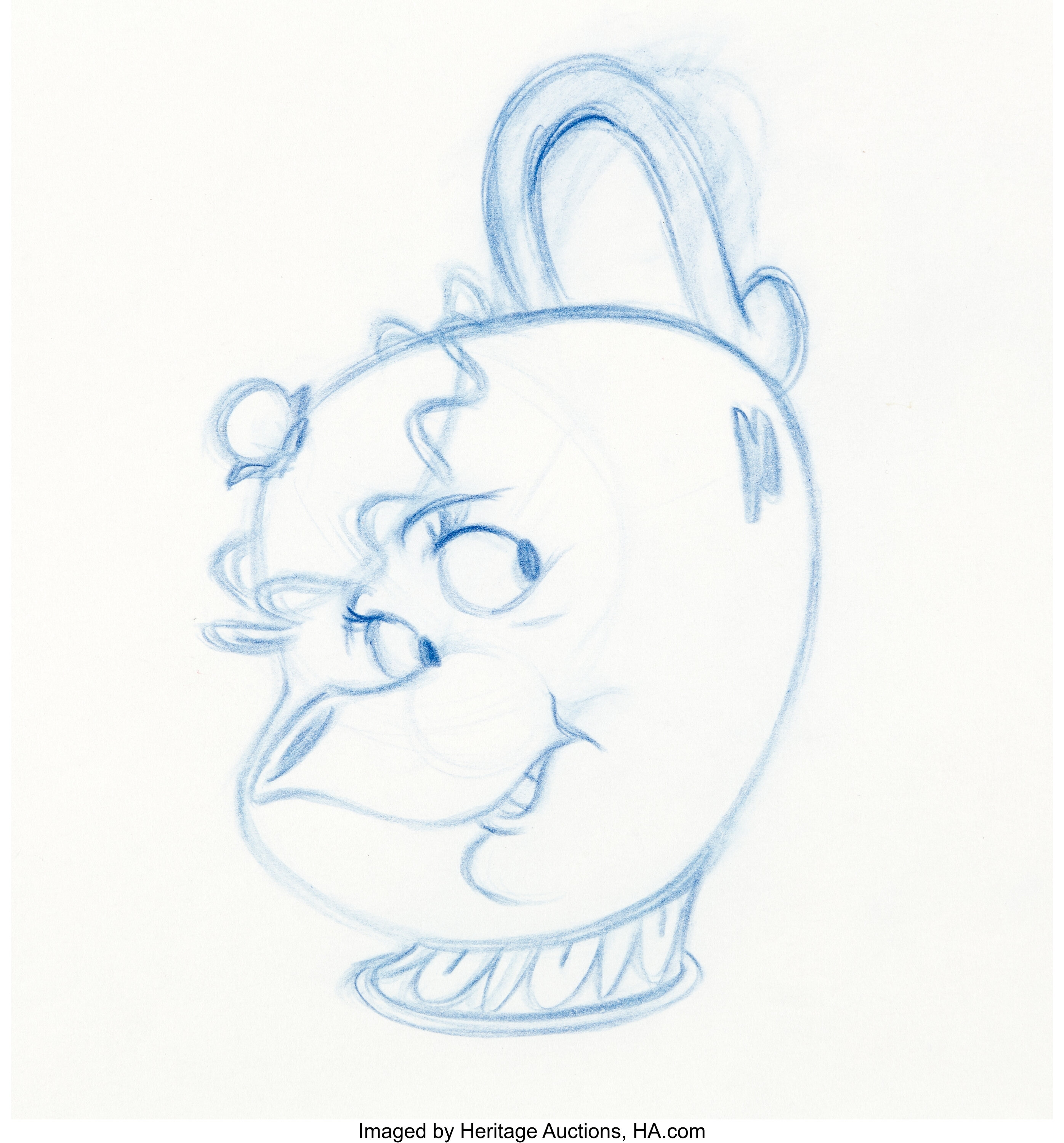 Beauty and the Beast Mrs. Potts Animation Drawings Group of 10 | Lot ...