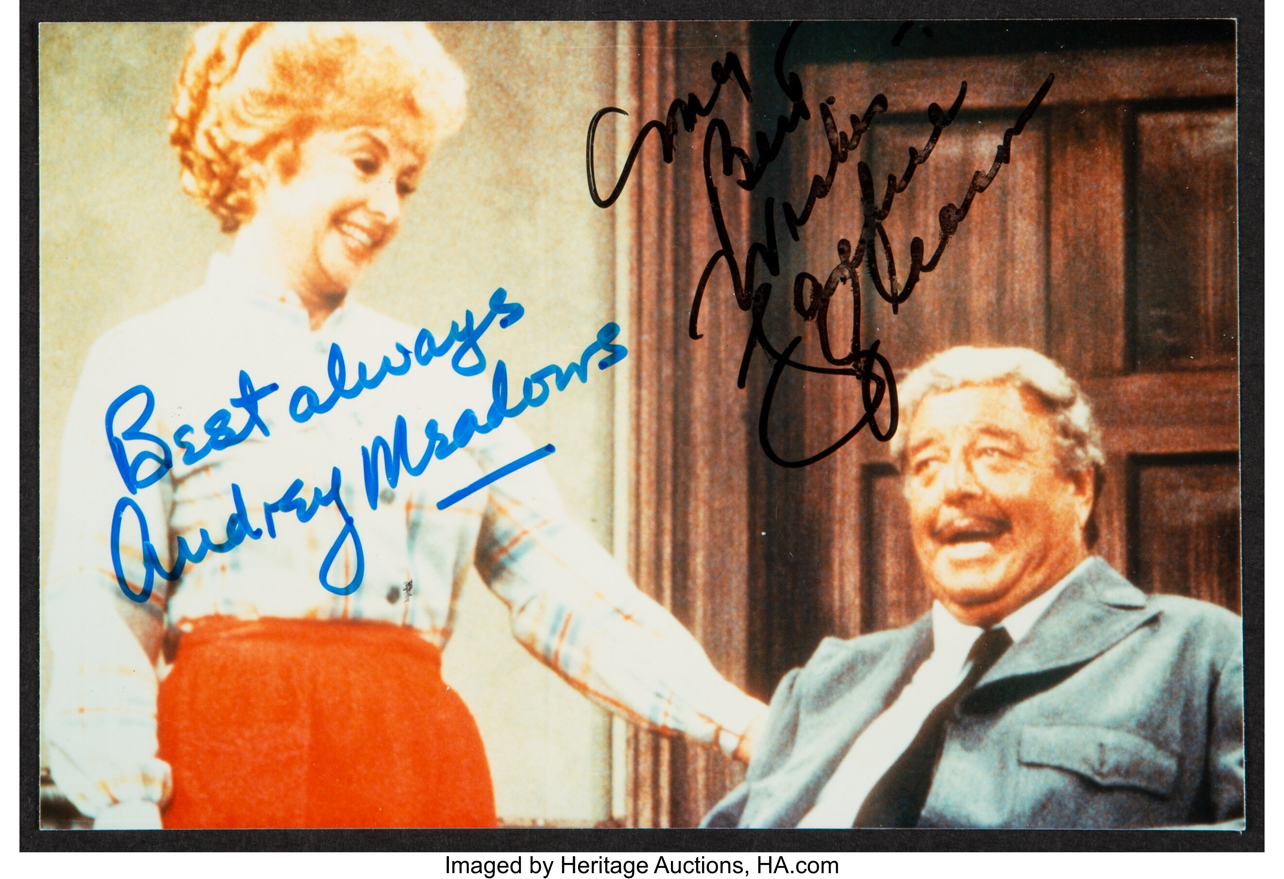 Jackie Gleason and Audrey Meadows Signed and Inscribed Honeymooners ...