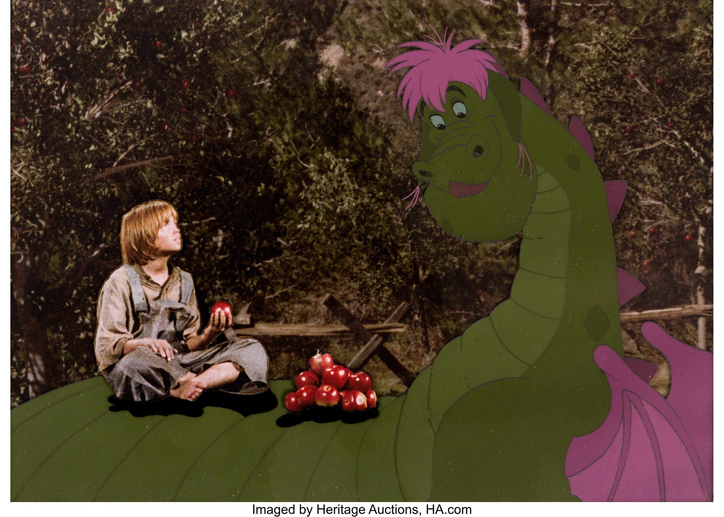 Pete's Dragon Elliott with Pete and Apples Color Model Cel Setup | Lot ...