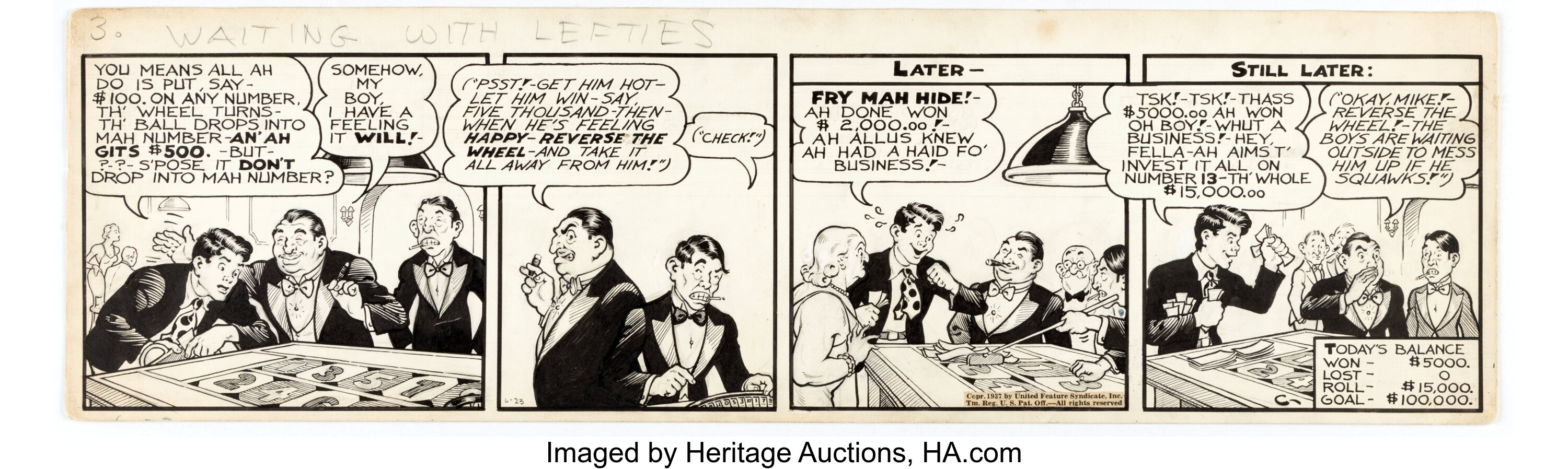 Al Capp Li'l Abner Daily Comic Strip Original Art dated 6-23-37 | Lot ...