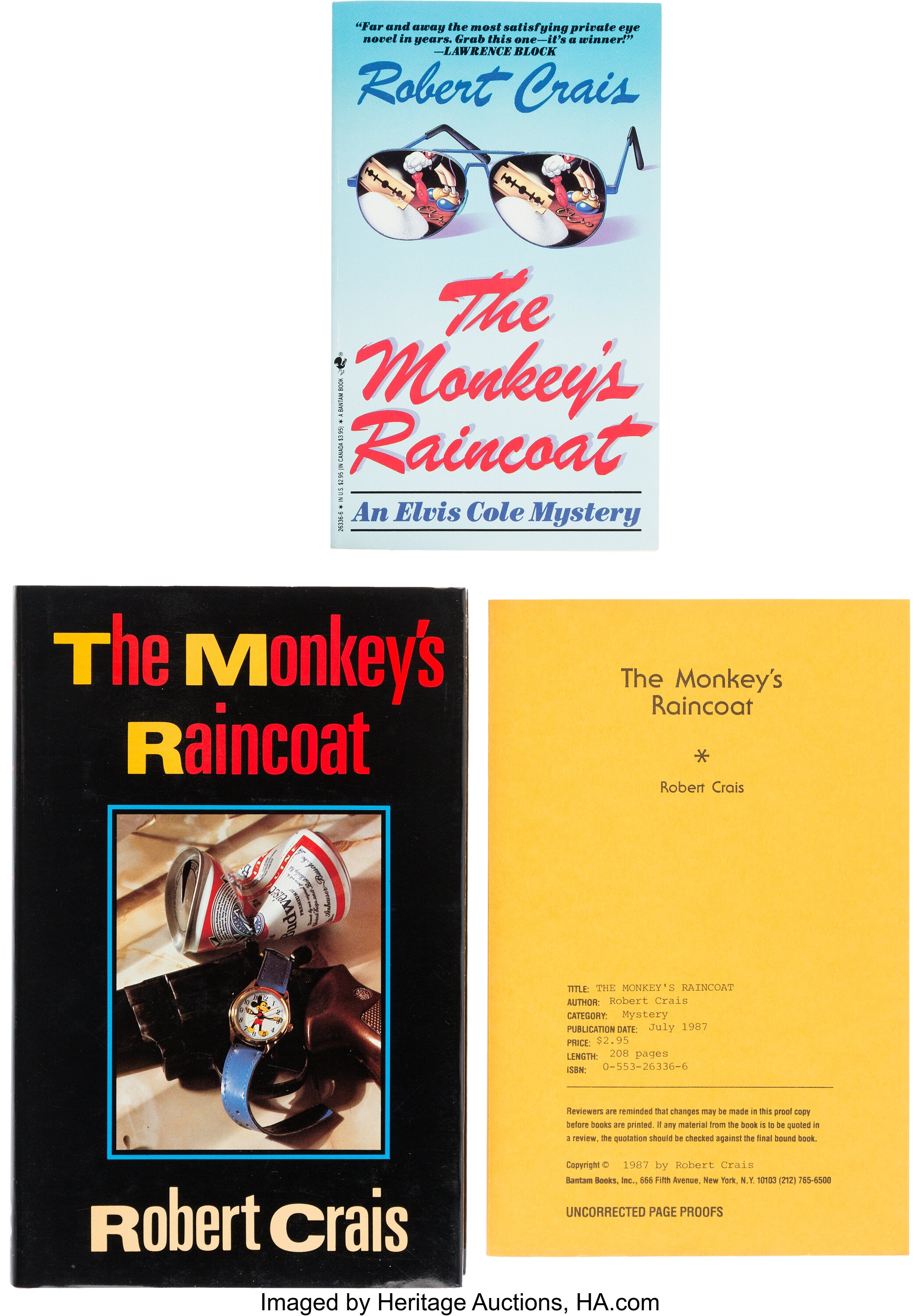 Robert Crais. The Monkey's Raincoat. New York: Bantam Books, | Lot ...