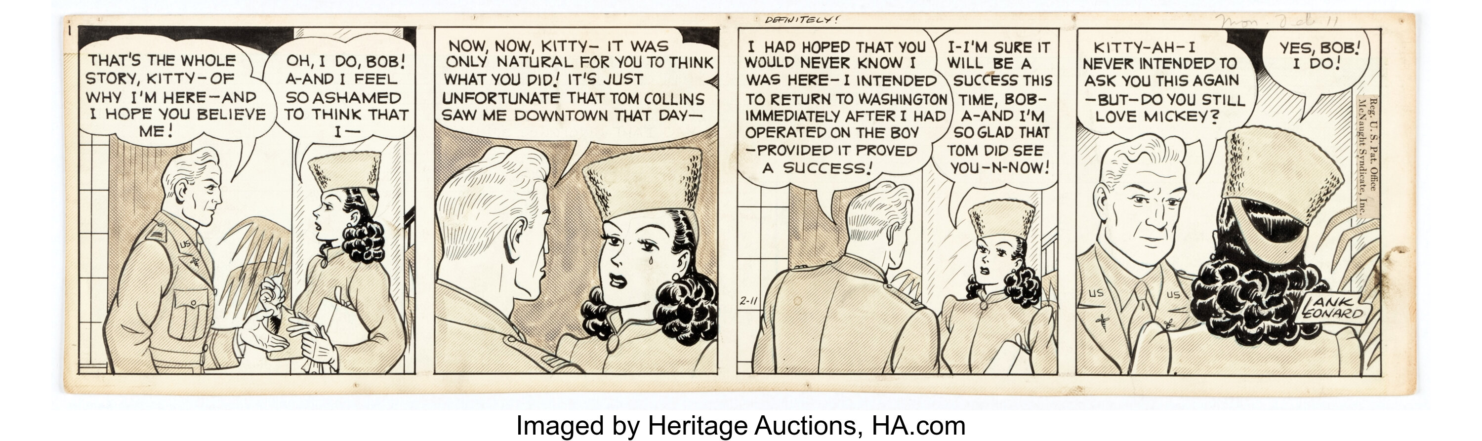 Lank Leonard Mickey Finn Daily Comic Strip Original Art dated 2-11 ...