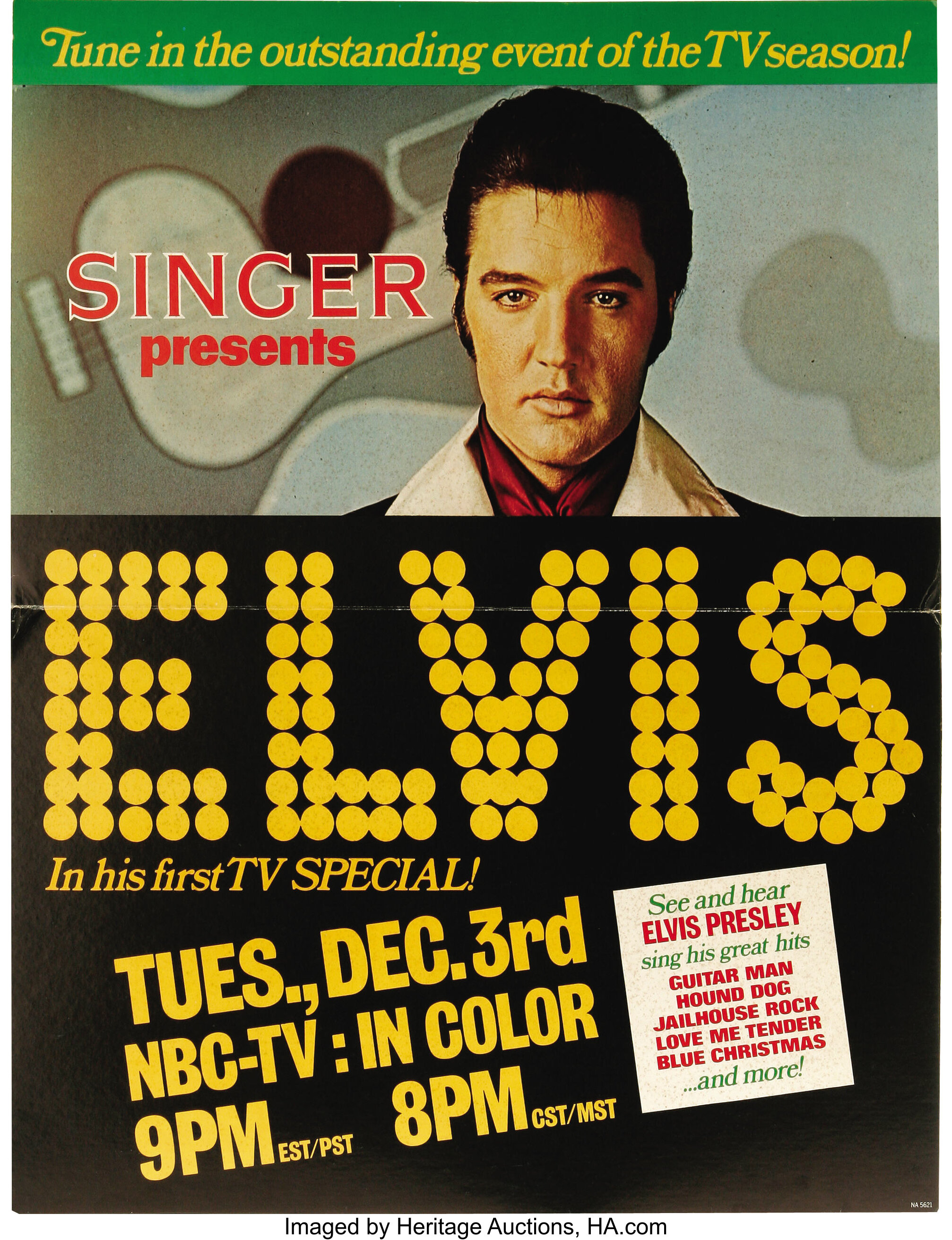 Elvis Presley Comeback Special Advertising Standee. Deeply | Lot #23091 ...