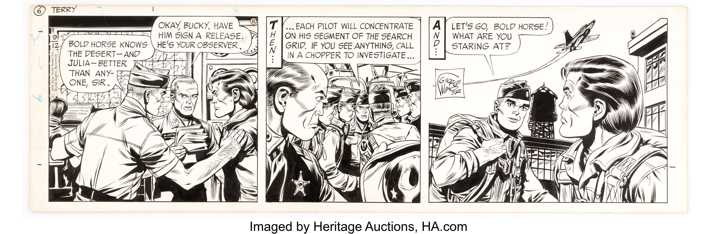 George Wunder Terry and the Pirates Daily Comic Strip Original Art ...