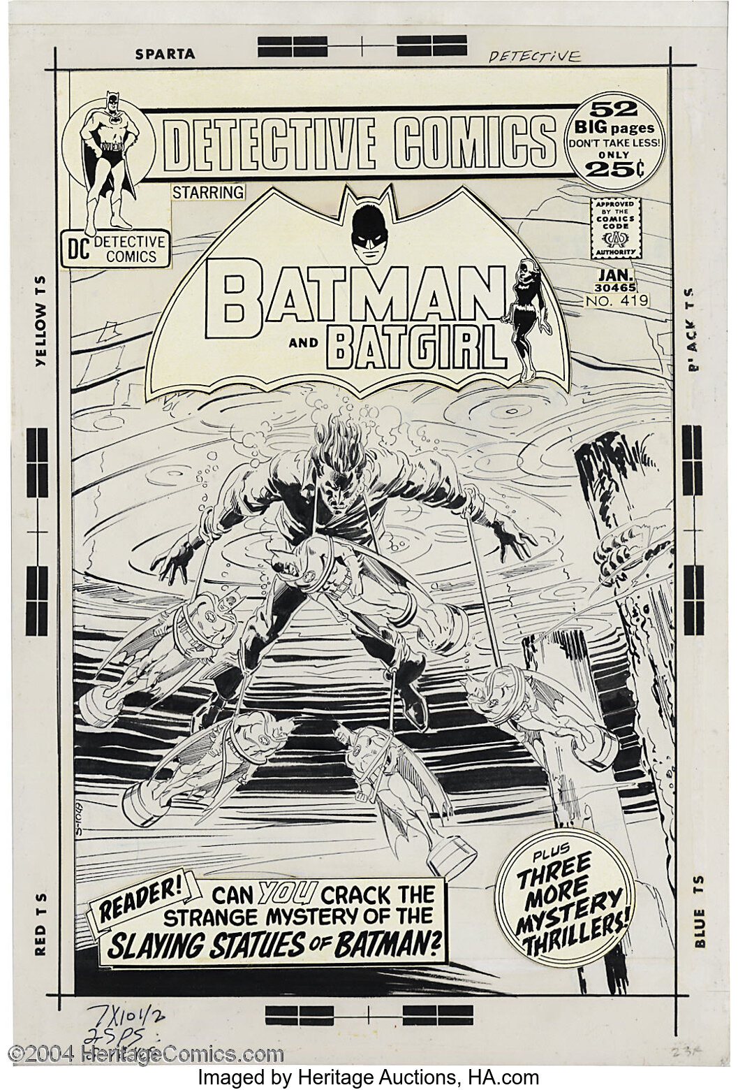 Neal Adams and Dick Giordano - Detective Comics #419 Cover Original ...