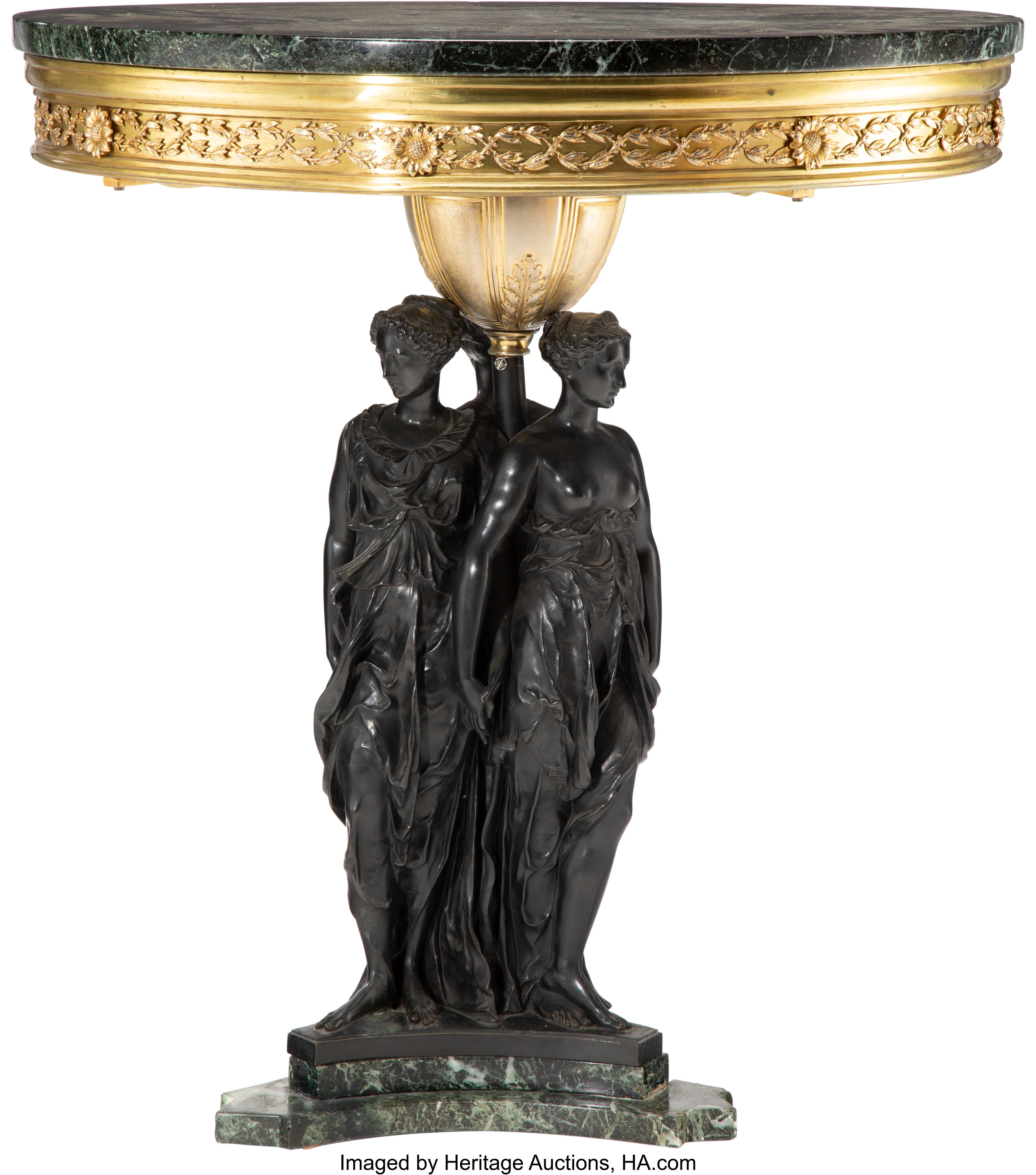 A French Patinated Bronze and Partial Gilt Figural Three Graces | Lot ...