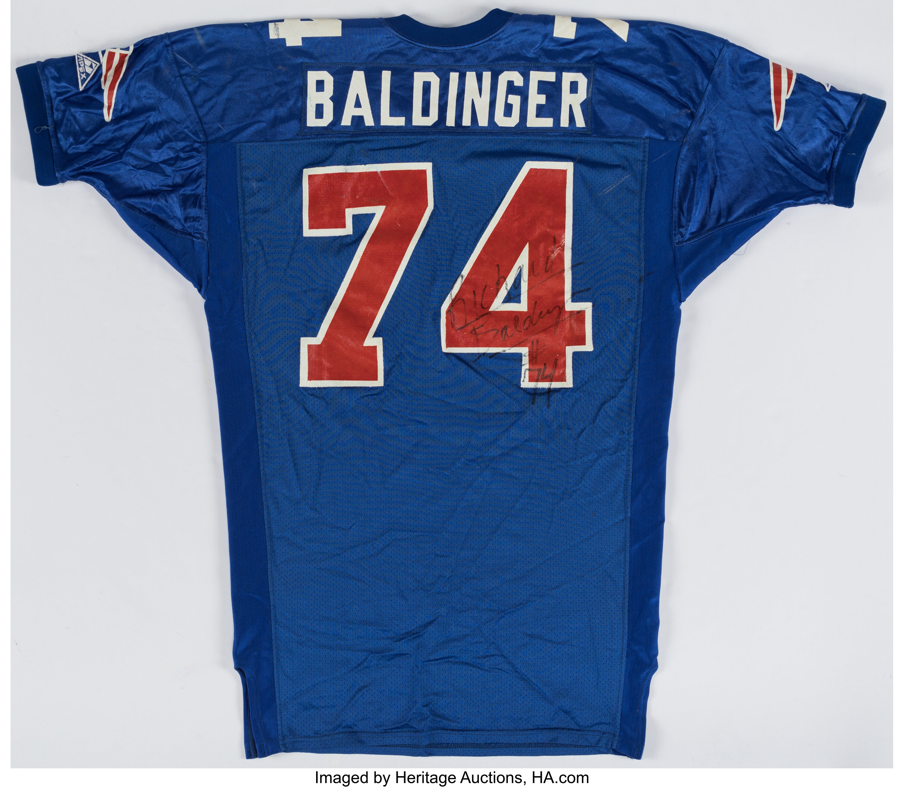 1993 Rich Baldinger Game Worn & Signed New England Patriots Jersey ...