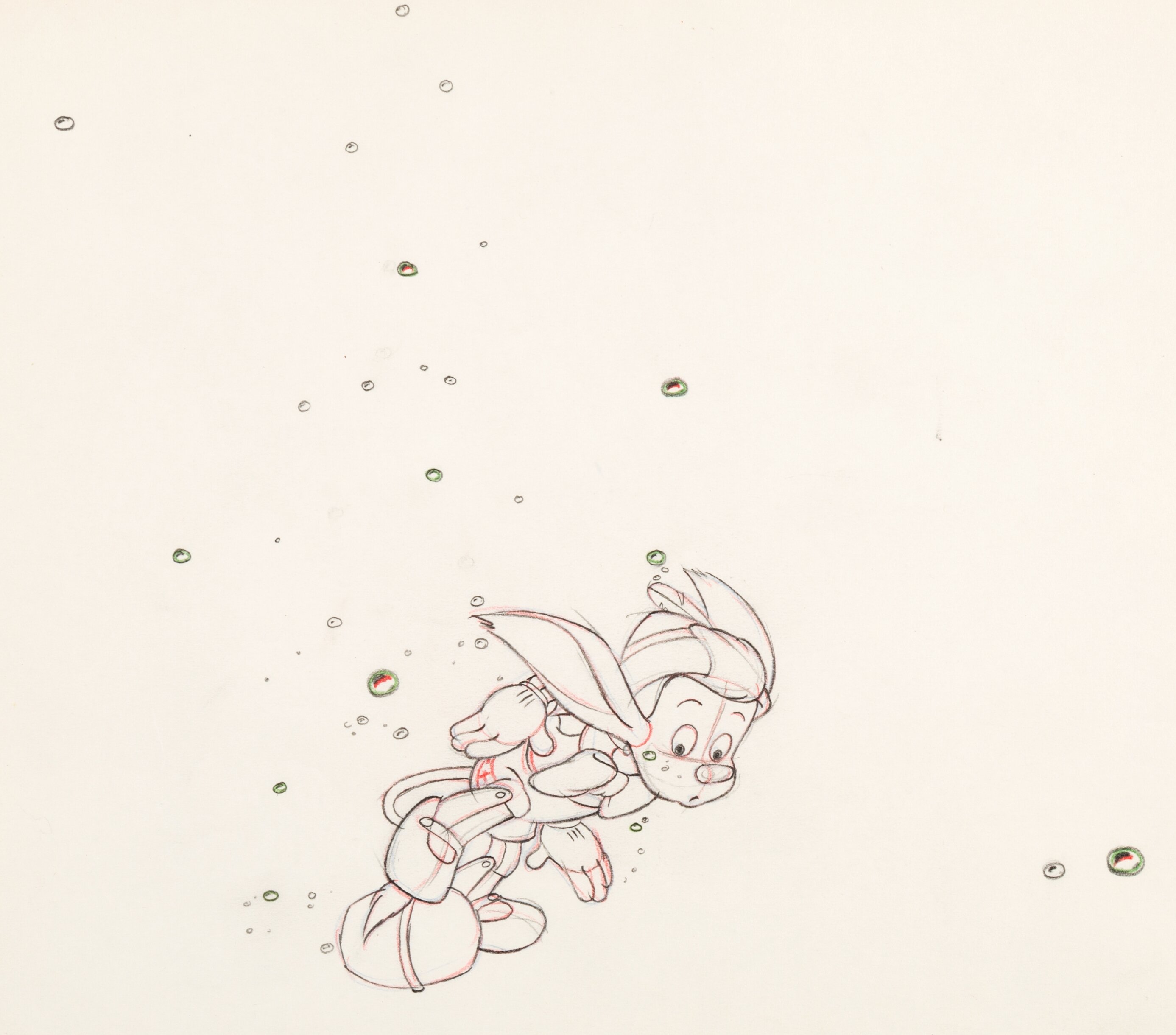 Pinocchio Animation Drawing (Walt Disney, 1940).... Animation Art | Lot ...