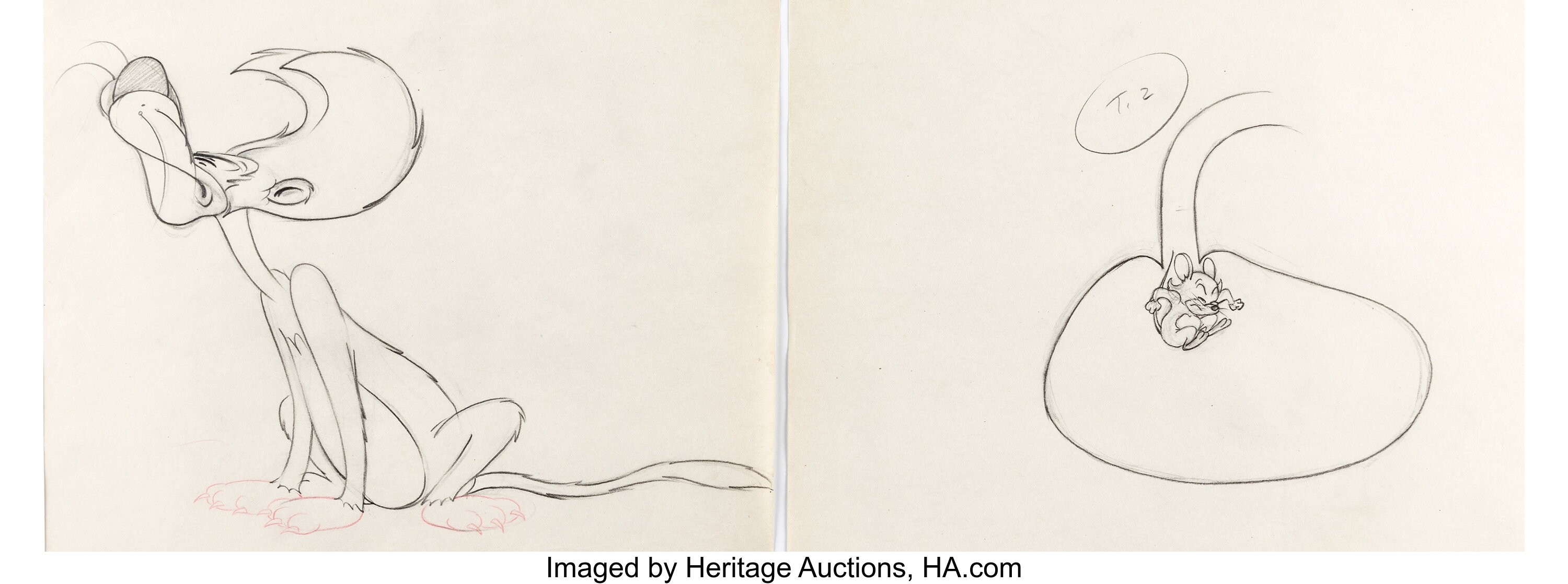 Slap Happy Lion Lion Animation Drawings Group of 2 (MGM, 1947 ...