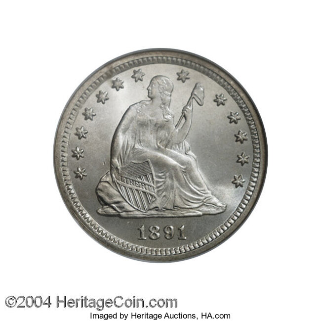 1891 25C MS67 NGC. Larry Briggs, Liberty Seated quarter ... Seated ...