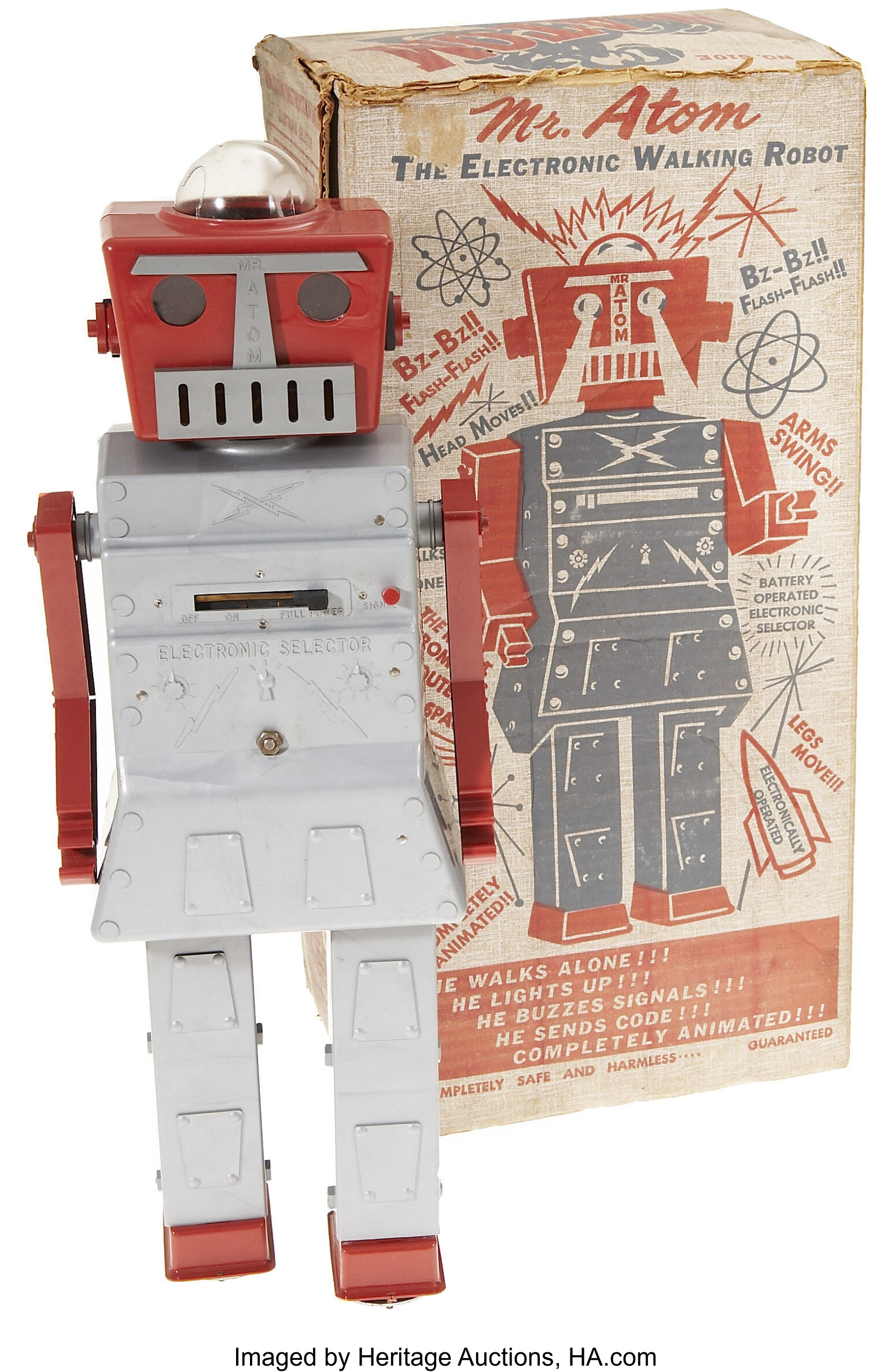 Mr. Atom Molded Plastic Robot with Original Box.... Antiques Toys | Lot ...