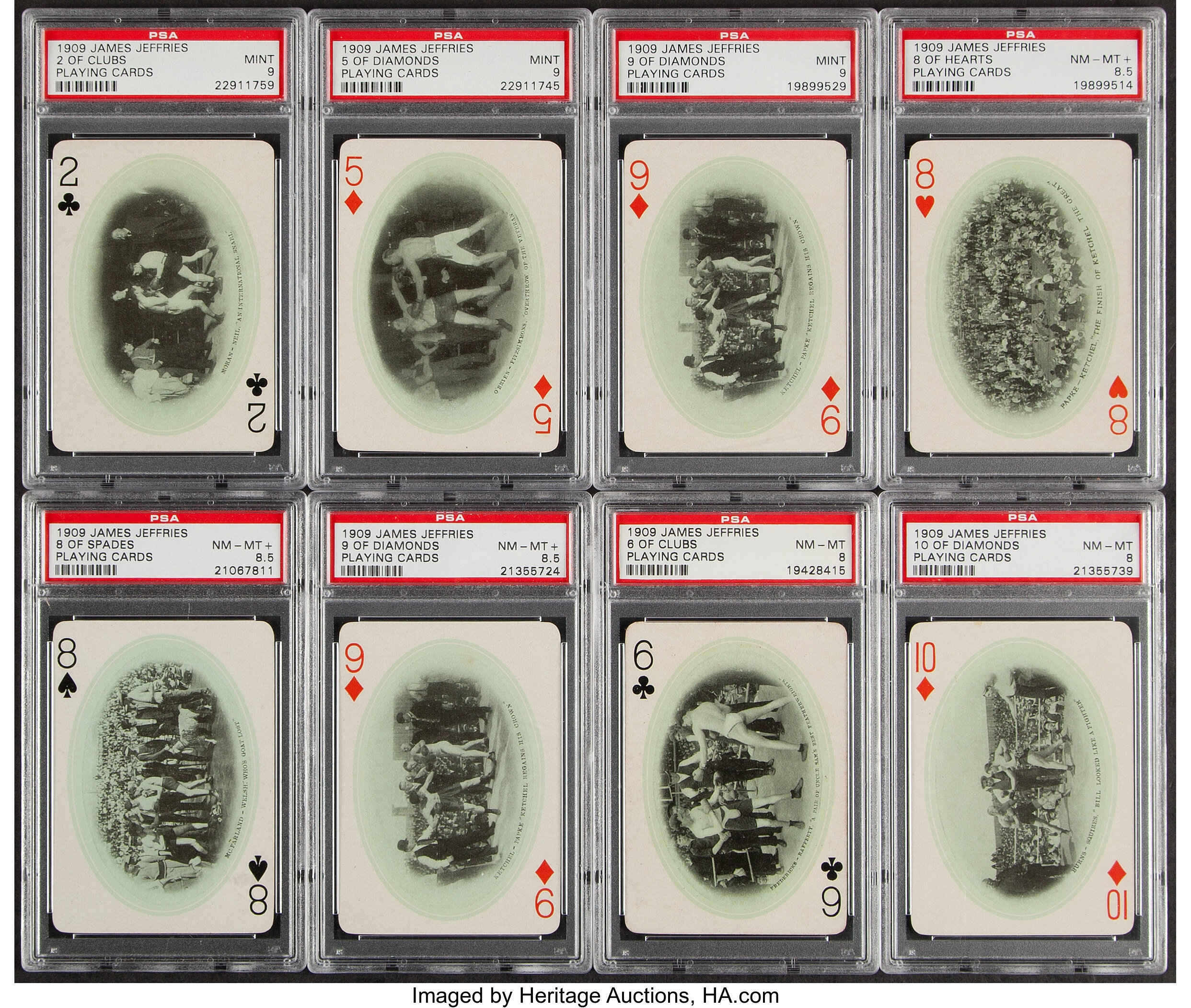 1909 James Jeffries Playing Card PSA Graded Collection (29).... | Lot ...