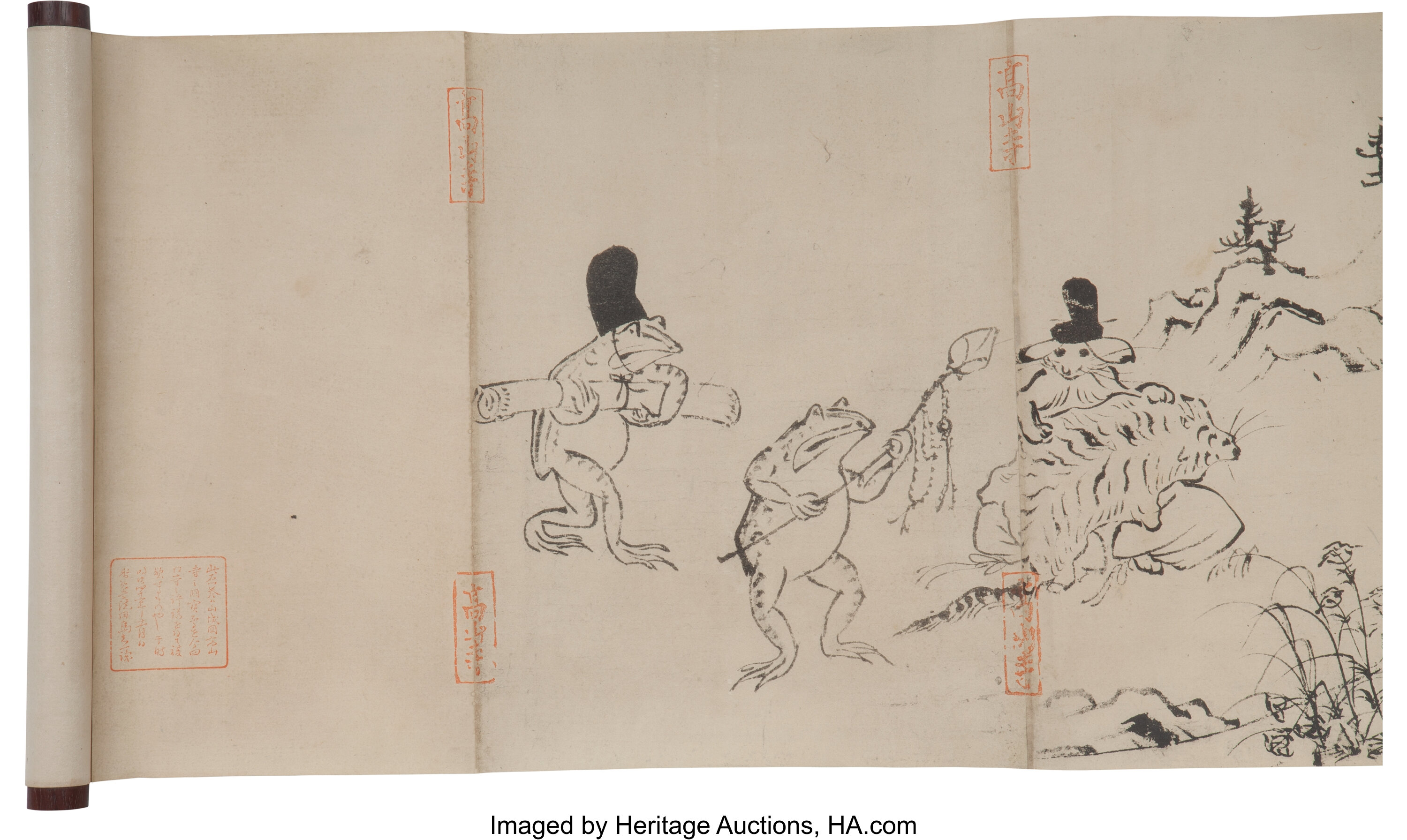 Japanese School (20th Century). Choju-jinbutsu-giga (Scroll of | Lot ...