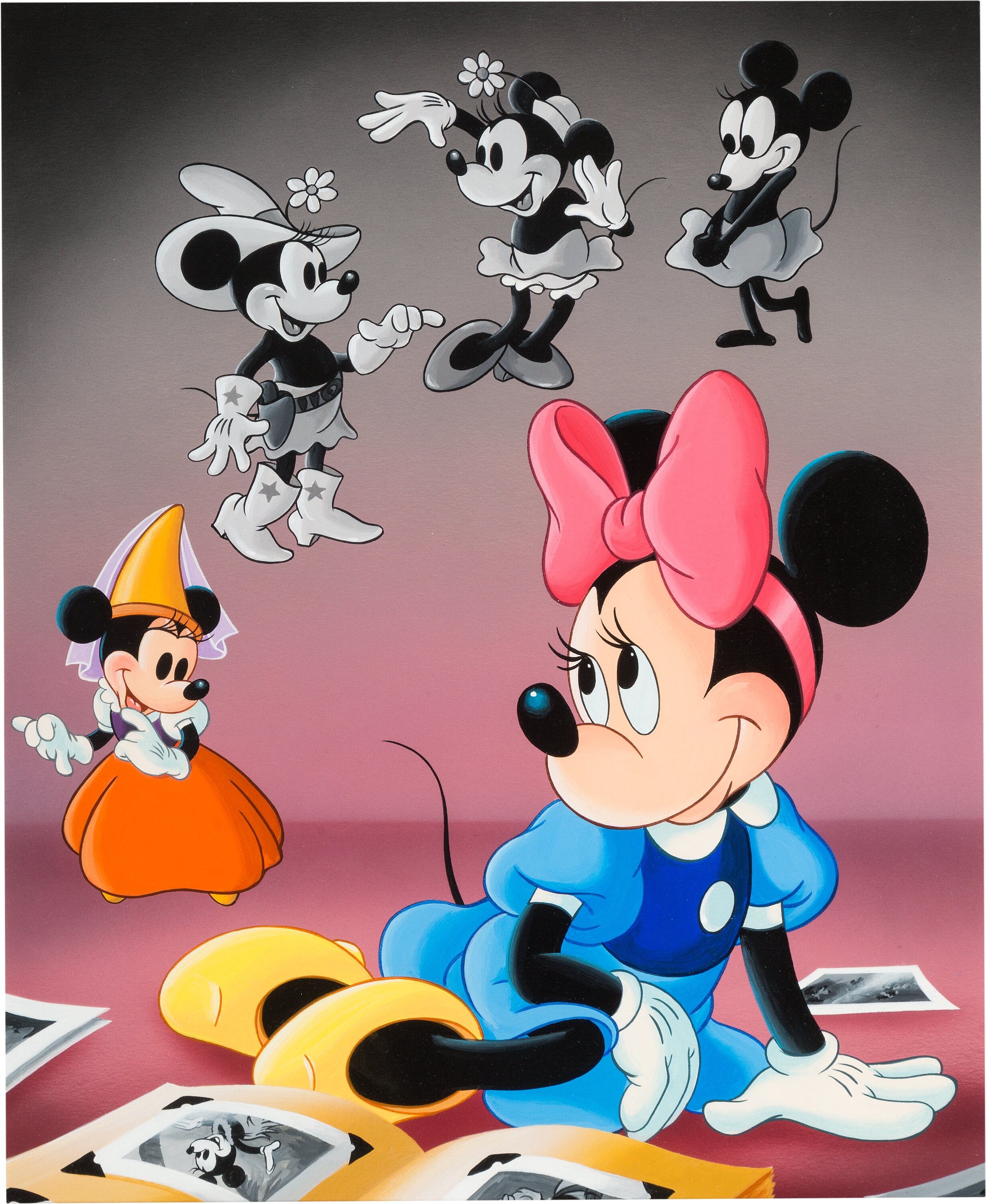 Minnie Mouse Through the Years Illustration Original Art (Walt | Lot ...