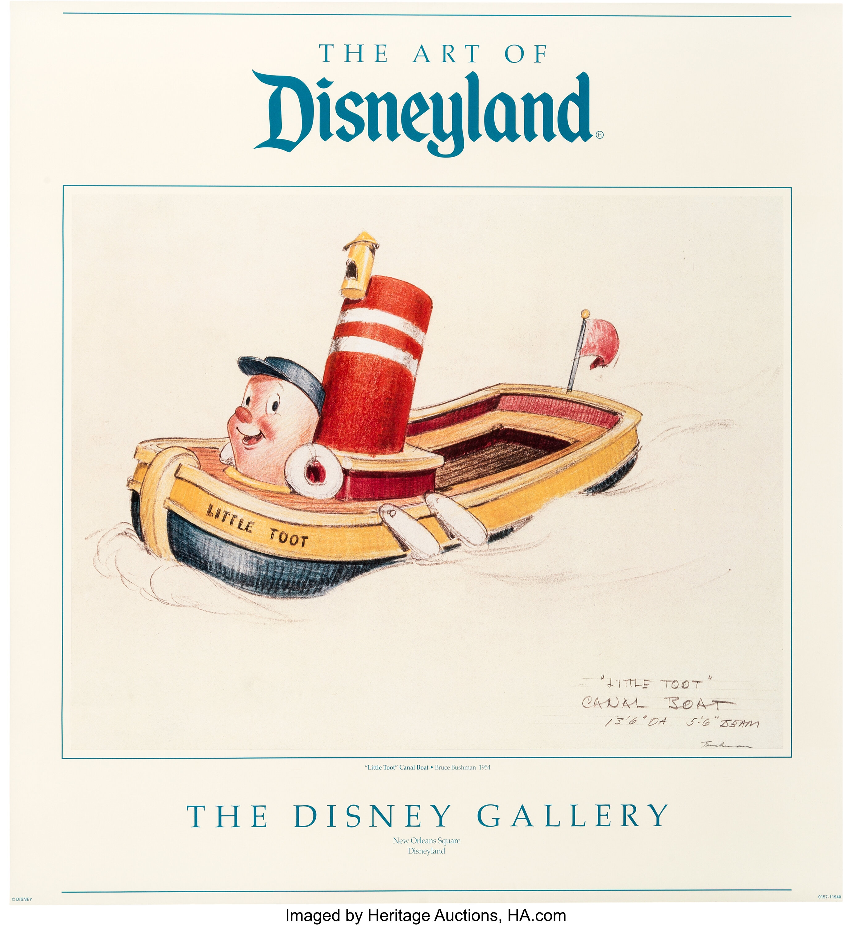 The Art of Disneyland "Little Toot - Canal Boat" Poster (Walt | Lot ...