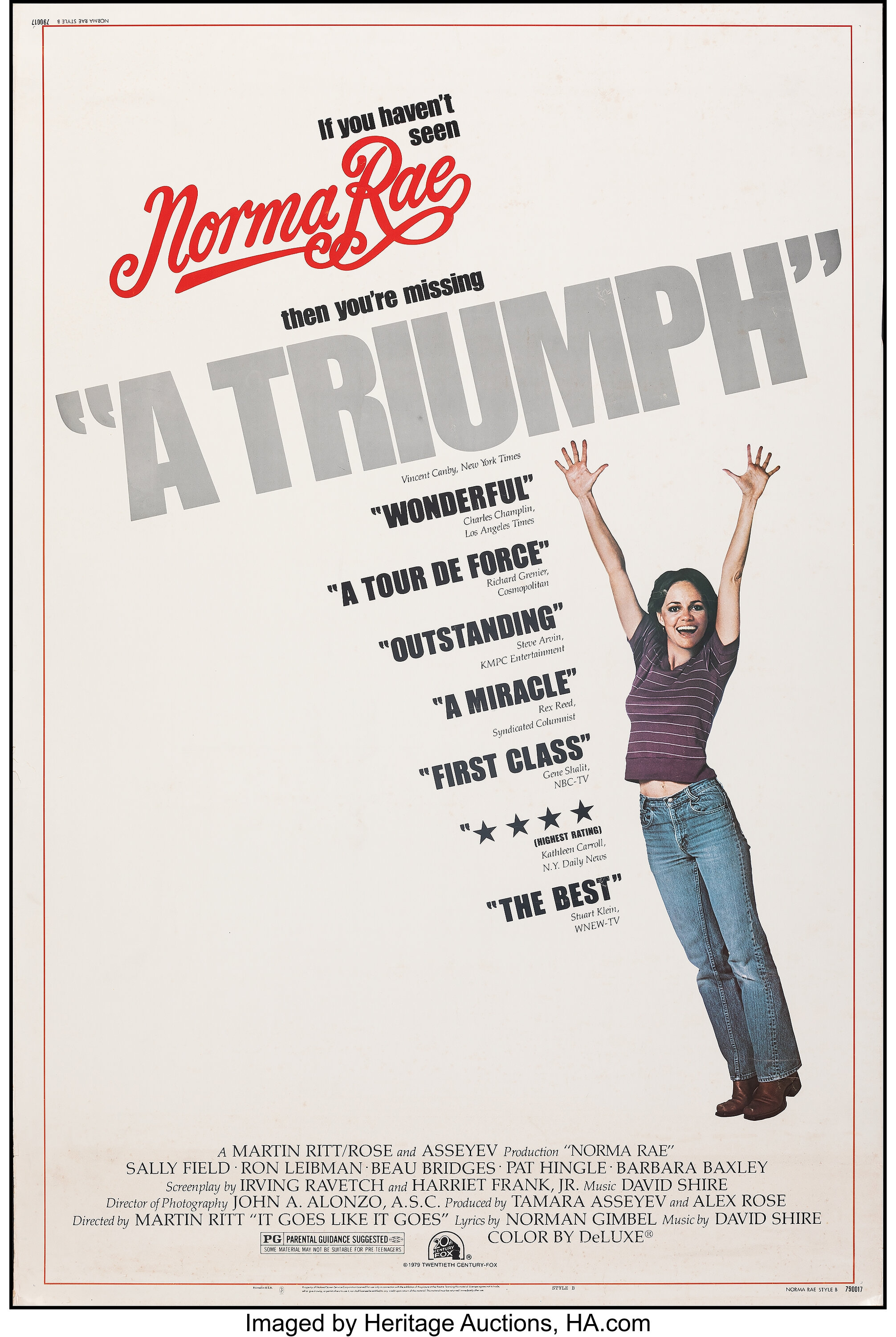 Norma Rae & Other Lot (20th Century Fox, 1979). Rolled, Overall: | Lot ...