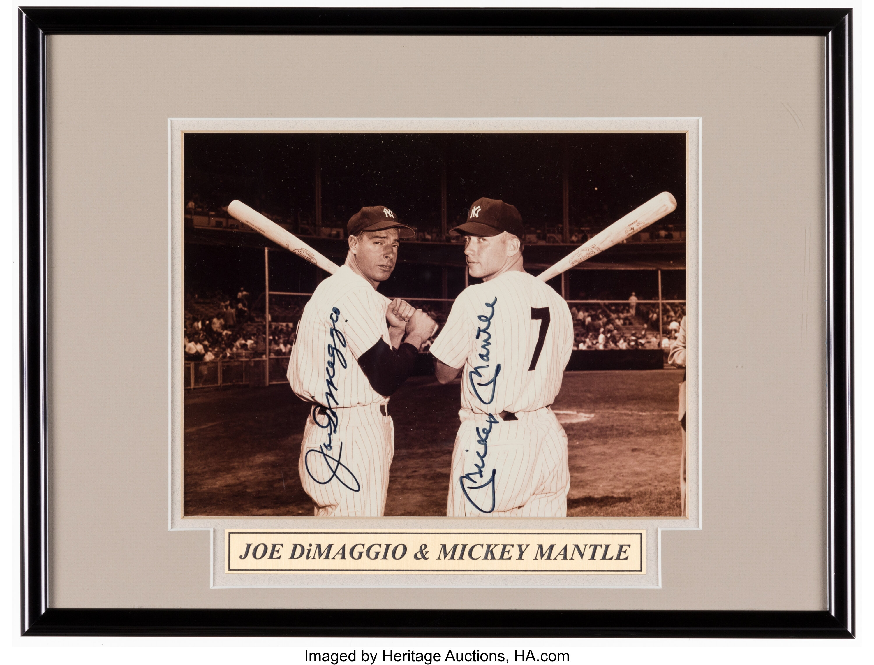 Joe DiMaggio & Mickey Mantle Signed Photograph. ... Autographs | Lot ...