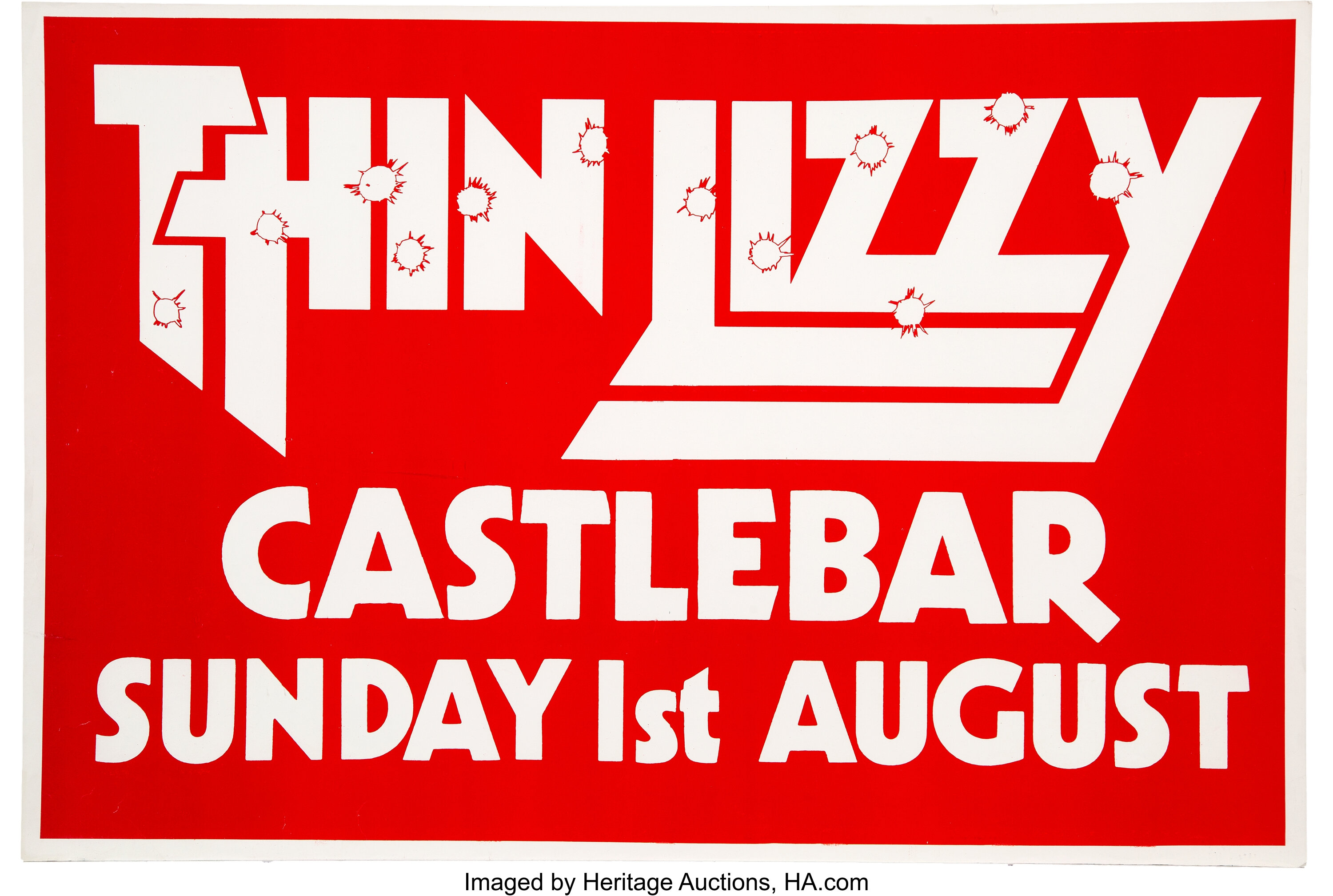 Thin Lizzy 1982 Castlebar, Ireland Concert Poster.... Music | Lot ...