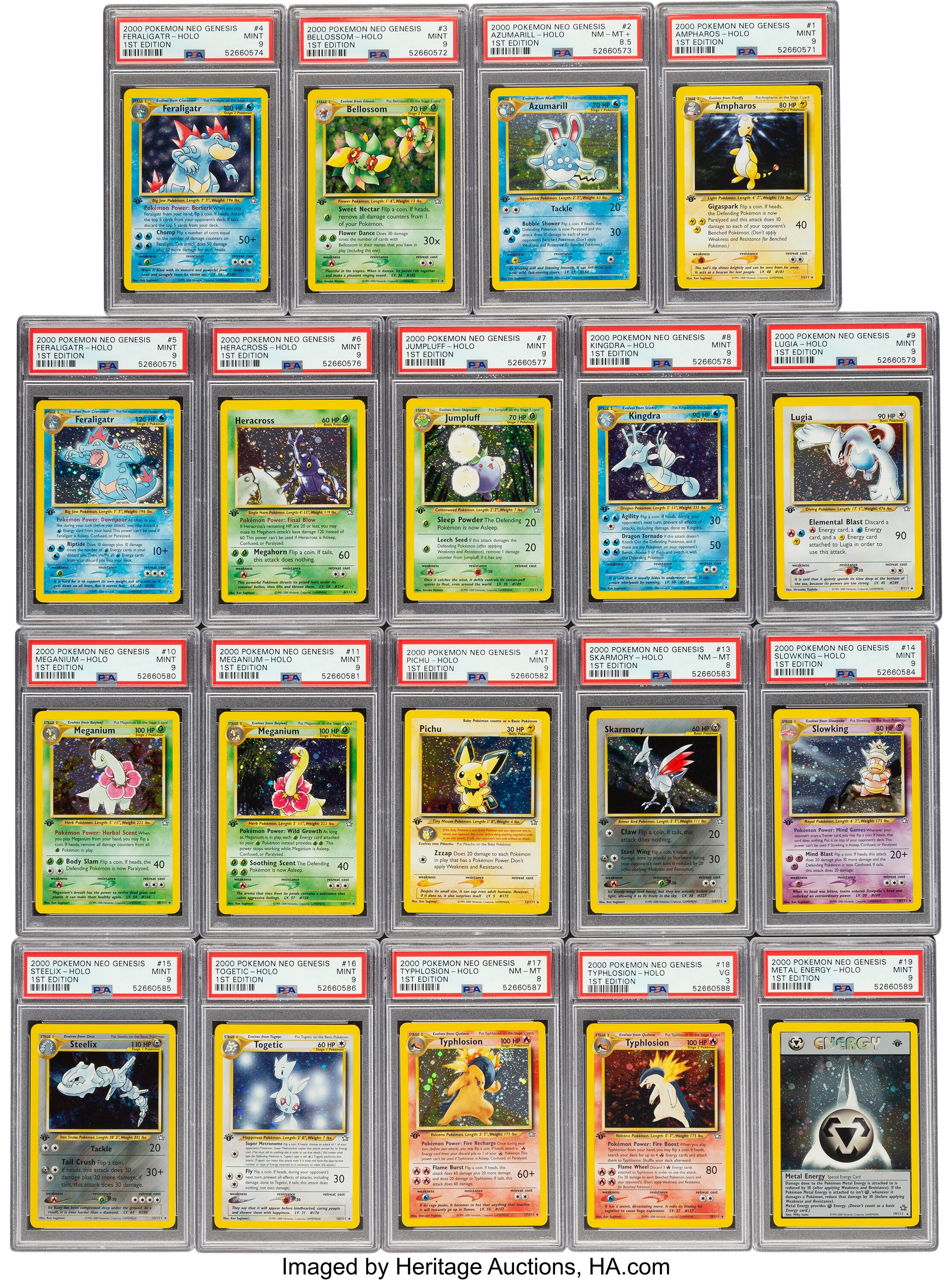Pokémon First Edition Neo Genesis Set Rare Complete Trading Card | Lot ...