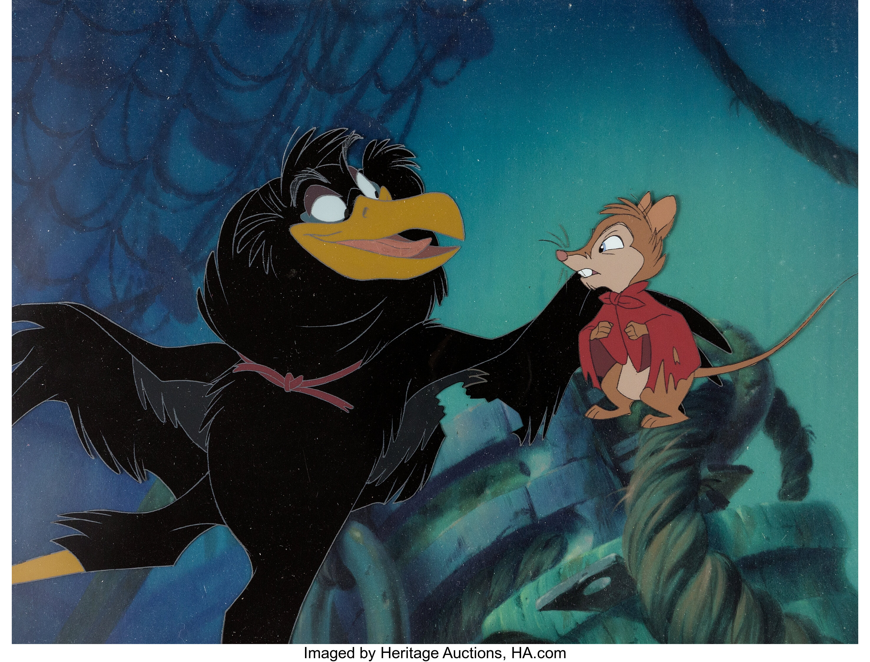 The Secret of NIMH Mrs. Brisby and Jeremy Production Cel Setup (Don ...