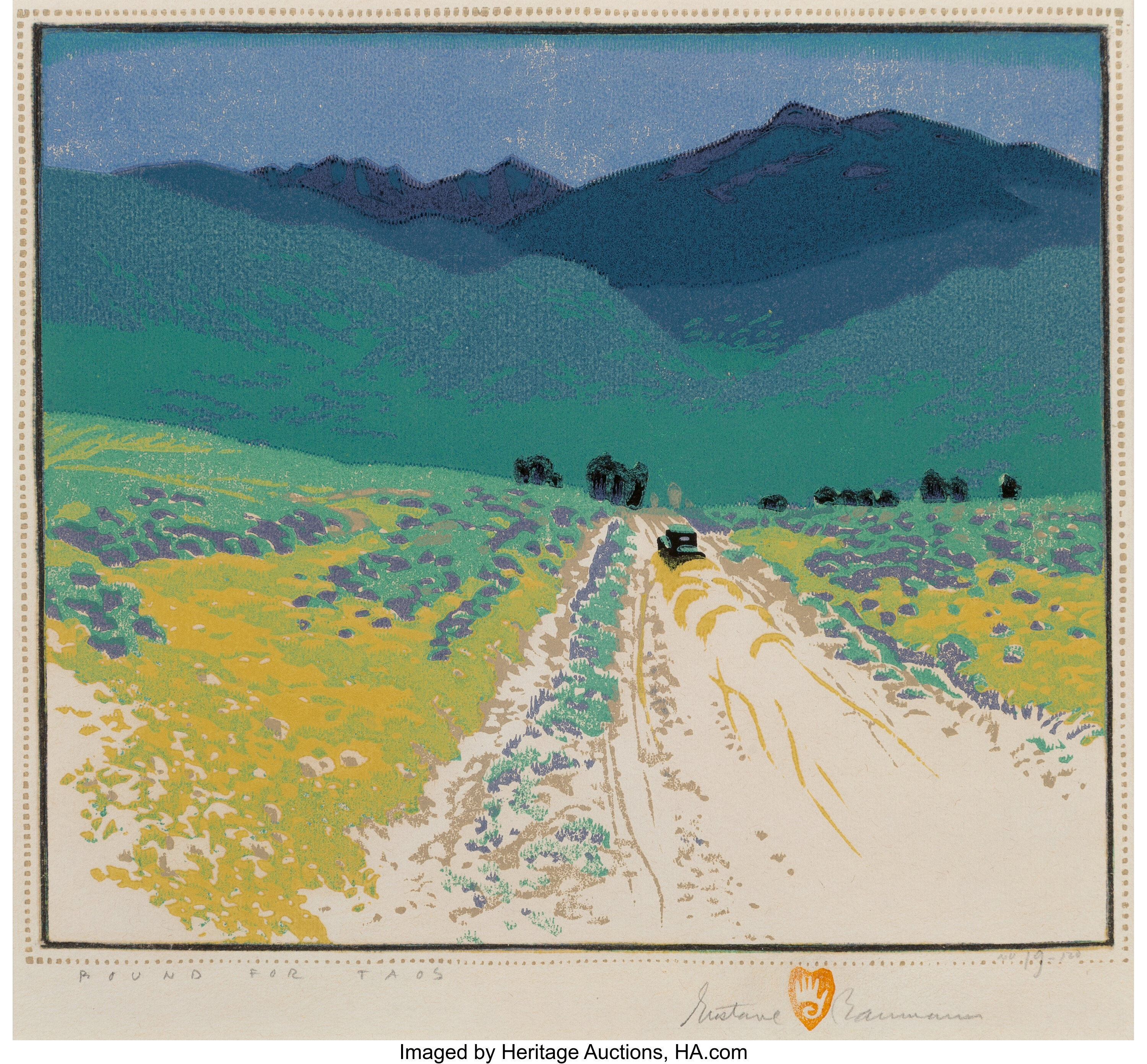 Gustave Baumann (German/American, 1881-1971). Bound For Taos, 1930 ...