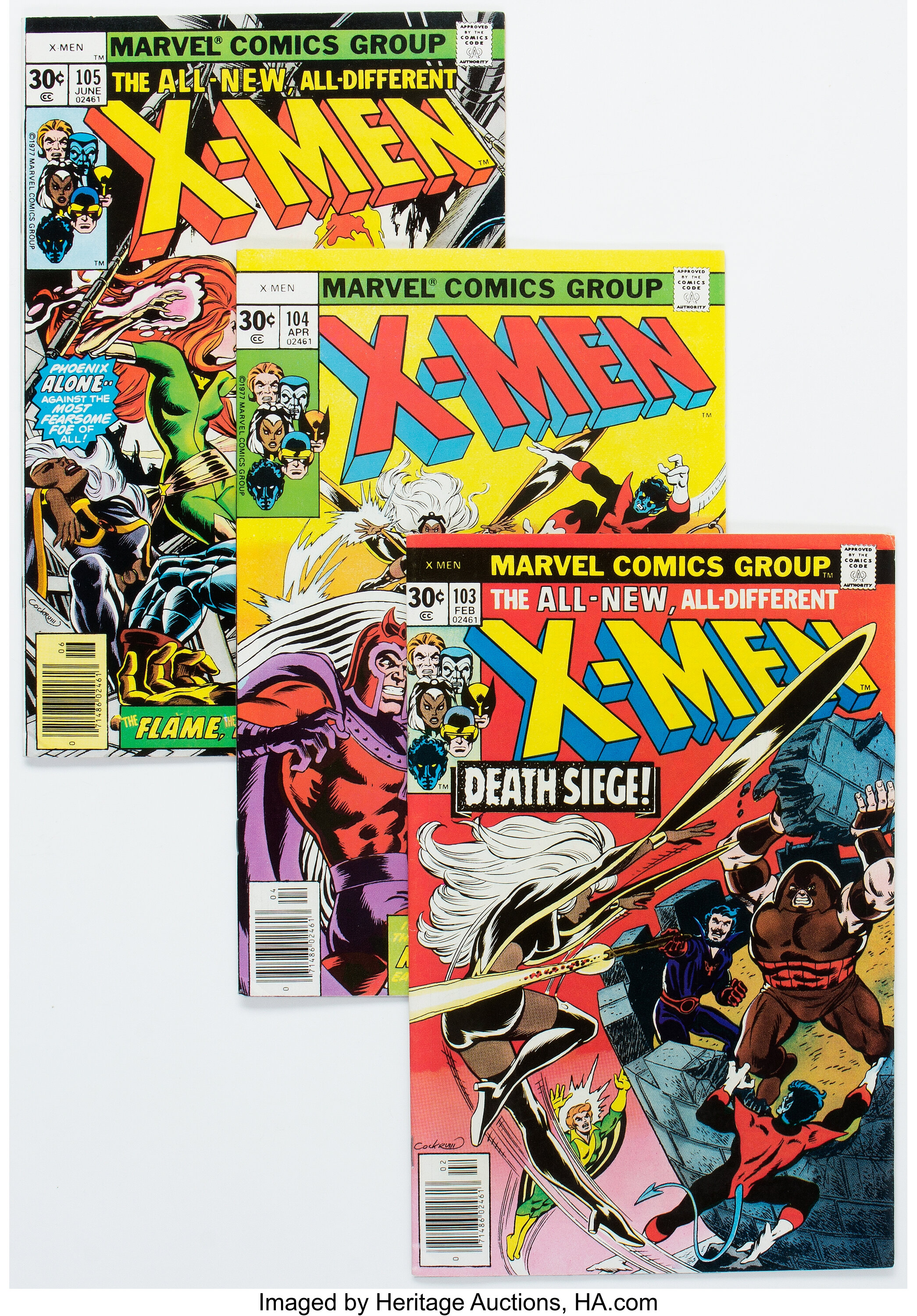 X-Men #103-105 and 107 Group (Marvel, 1976-77) Condition: Average | Lot ...