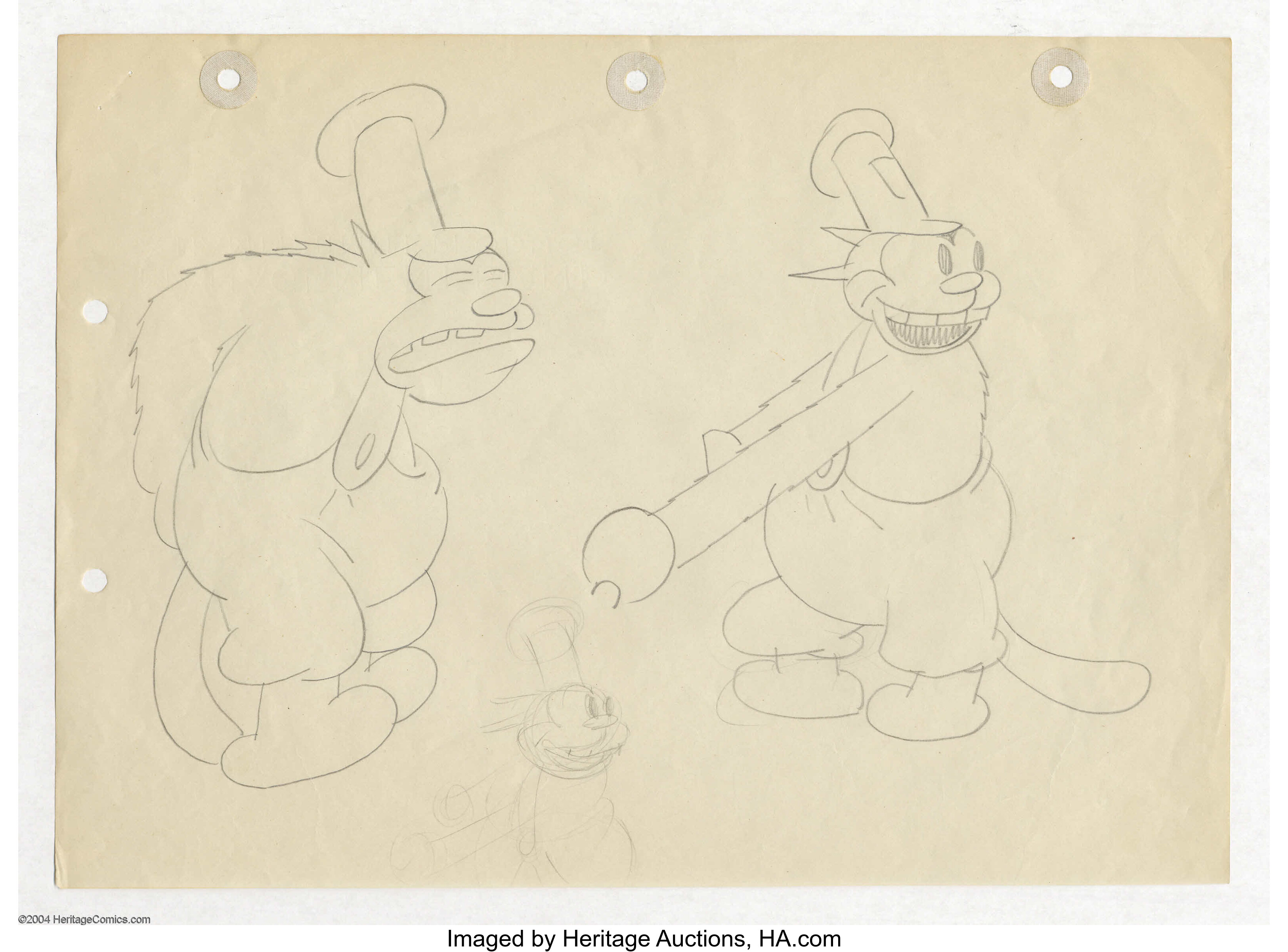 Walt Disney Studios - Pegleg Pete Animation Drawing Original Art | Lot ...