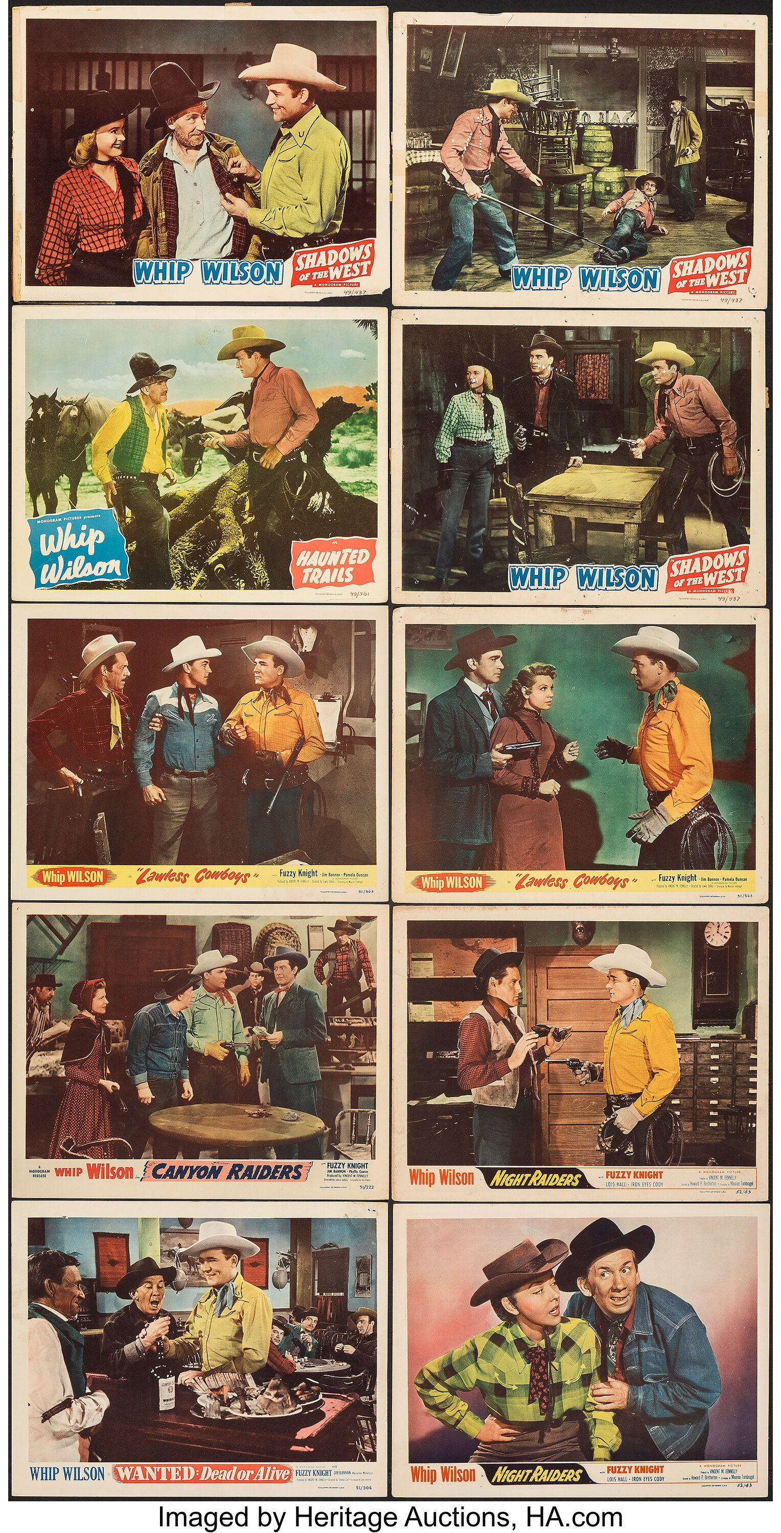 Whip Wilson Lot (Allied Artists, 1950). Overall: Fine+. Lobby Cards ...