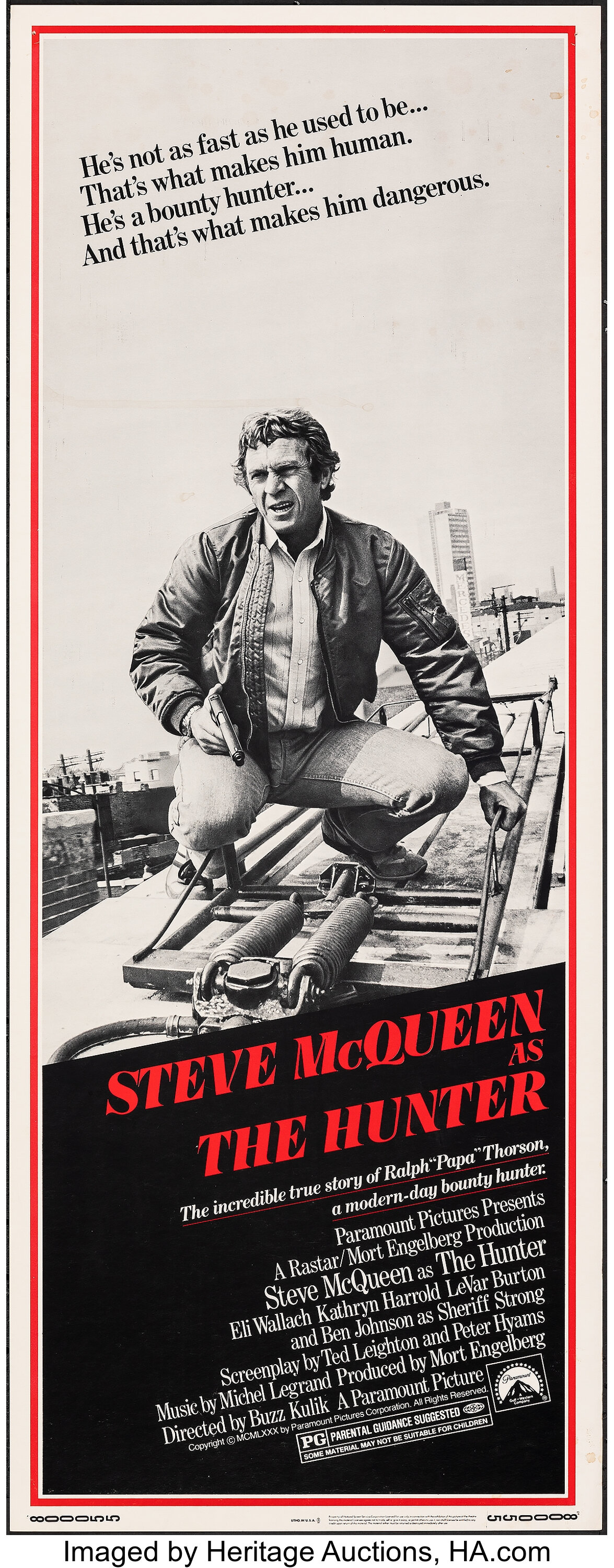 The Hunter (Paramount, 1980). Rolled, Fine+. Insert (14" X 36"). | Lot ...