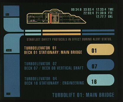 Star Trek: First Contact high quality Bridge LCARS turbo lift | Lot ...