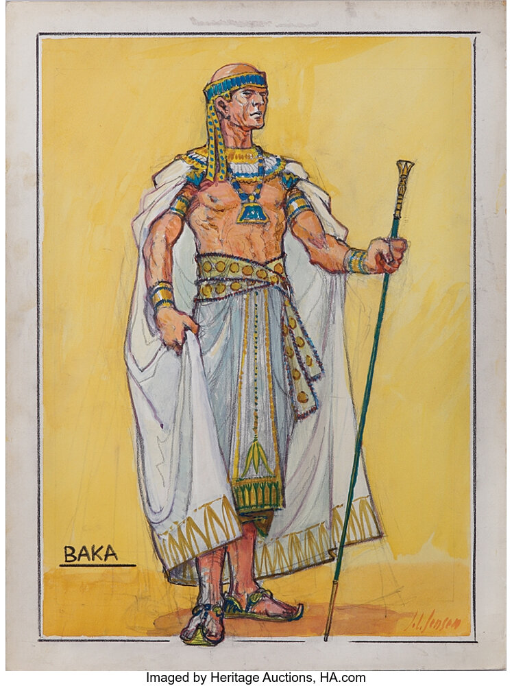 John Jensen costume sketch for "Baka" from The Ten Commandments ...