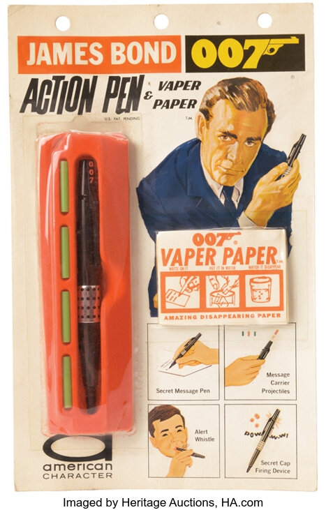 Vintage "James Bond" Action Pen with "Vaper Paper". ... Movie/TV | Lot ...