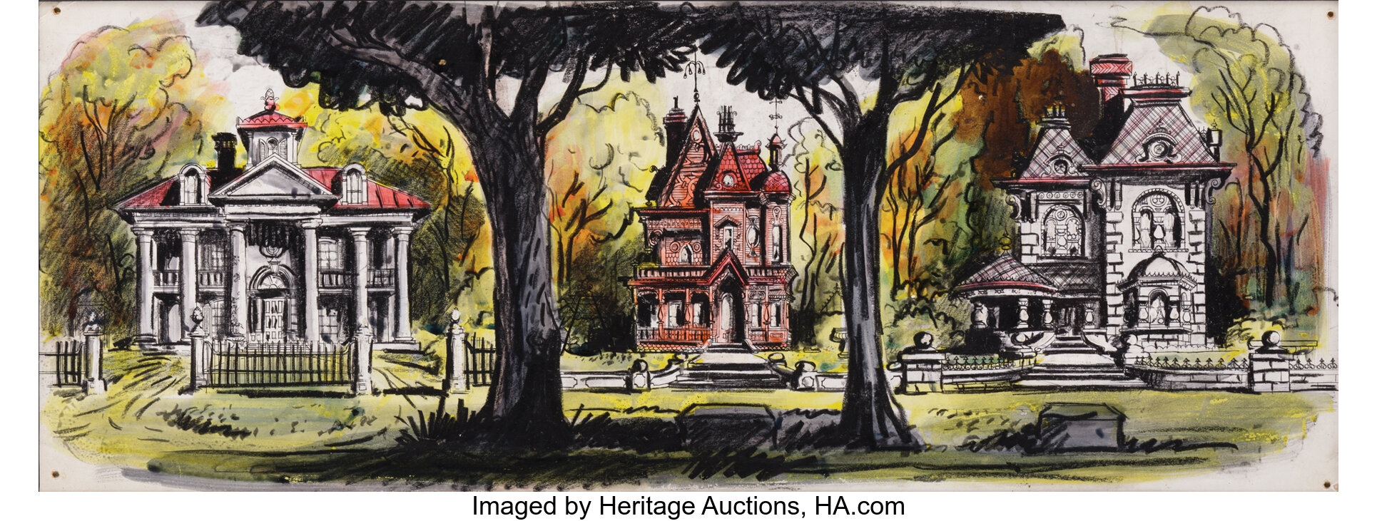 Original Bill Peet concept art from Lady and the Tramp. ... | Lot #1751 ...