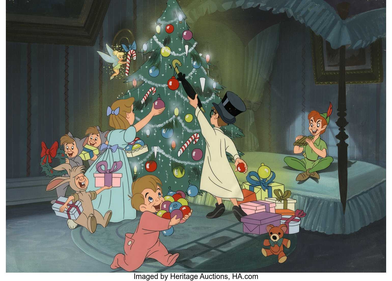 Original Disney Art Props Peter Pan Christmas presentation art ...