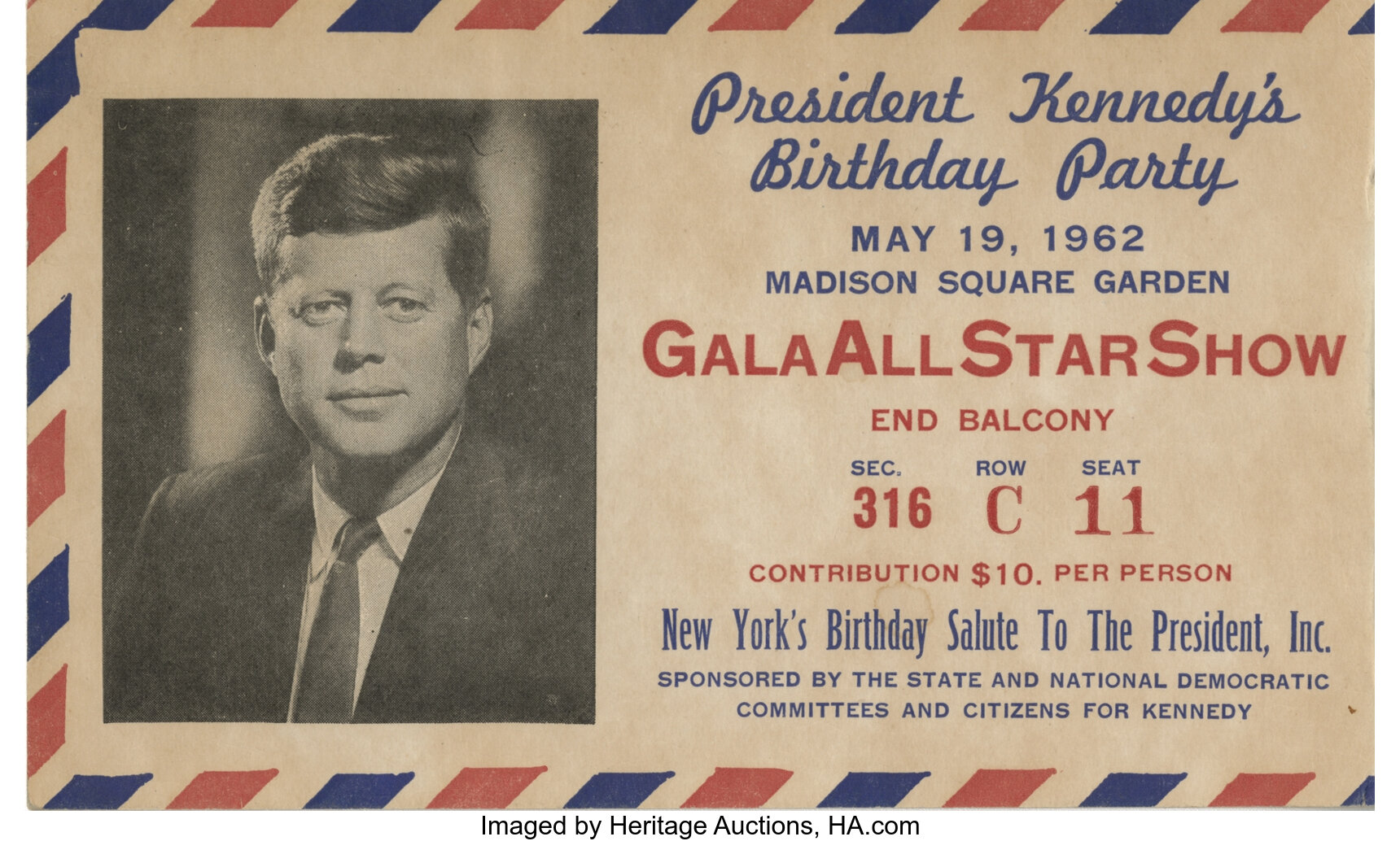 Marilyn Monroe performance ticket and program for President John F ...