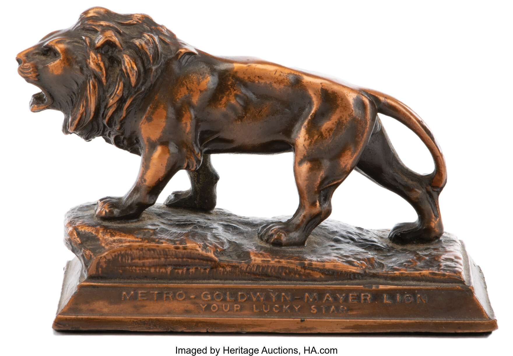 MGM Lion bronze studio desk paperweight.... Movie/TV | Lot #1423 ...