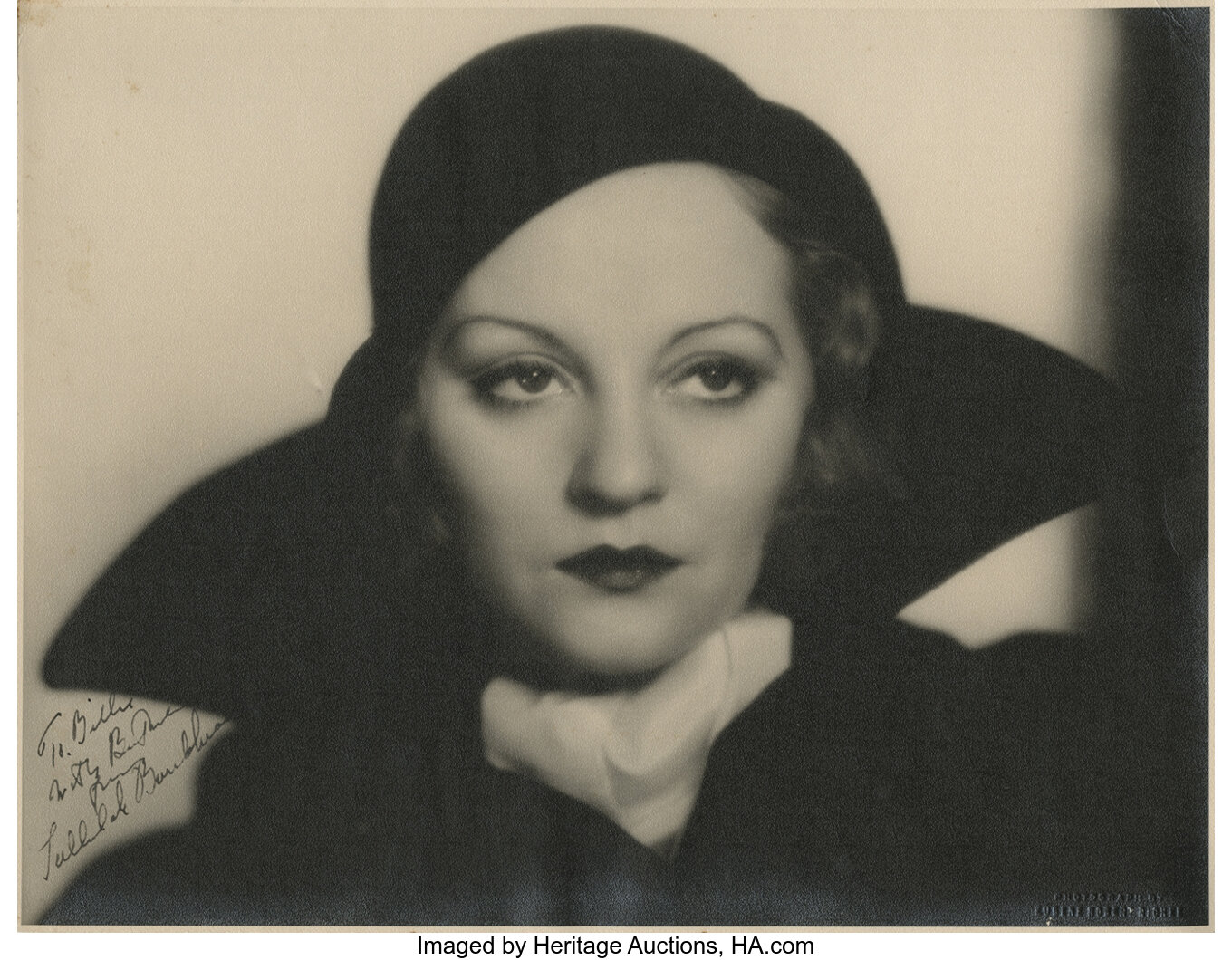 Tallulah Bankhead signed oversize photograph by Eugene Robert | Lot ...