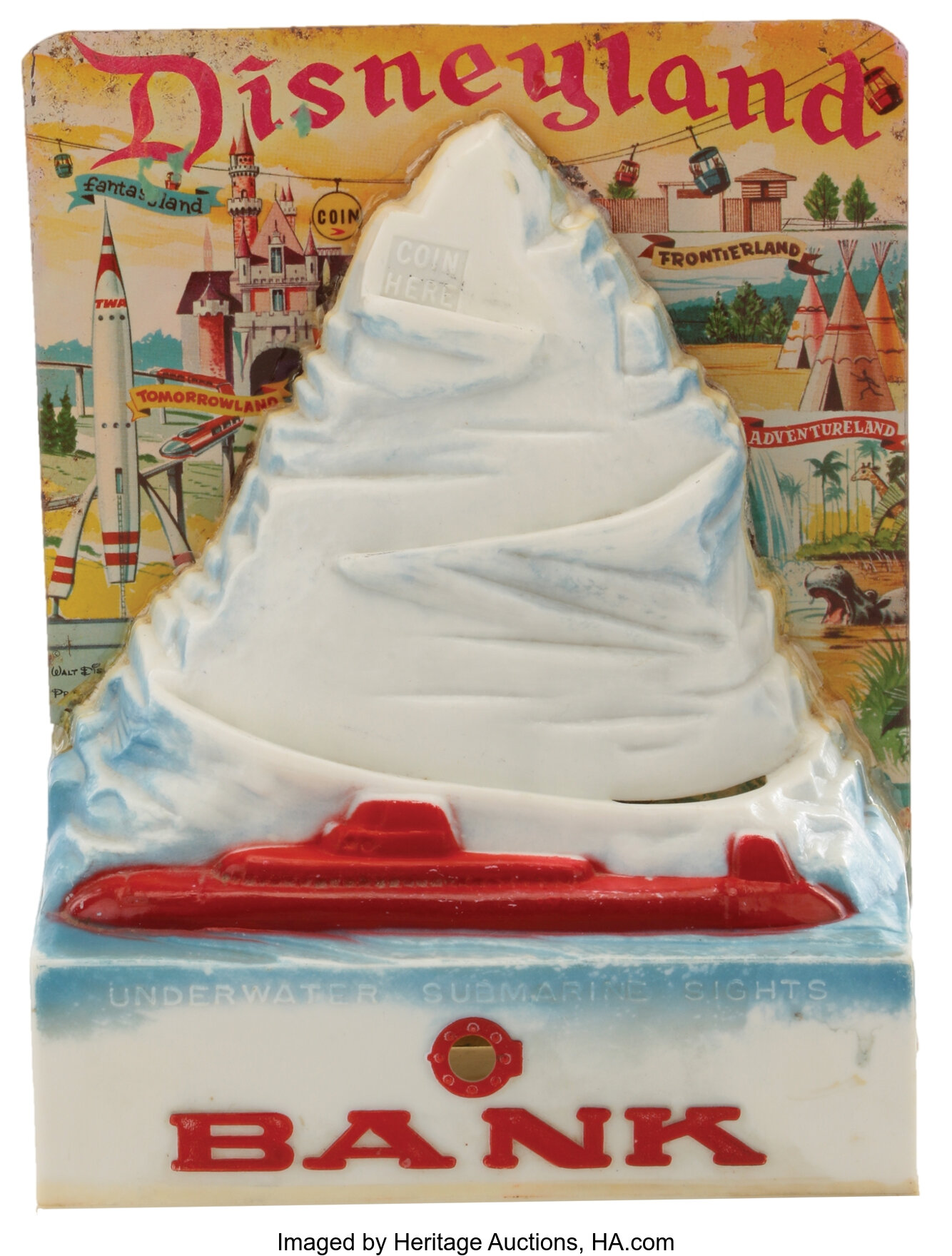 Disneyland Tomorrowland tin-litho coin bank.... Movie/TV Memorabilia ...