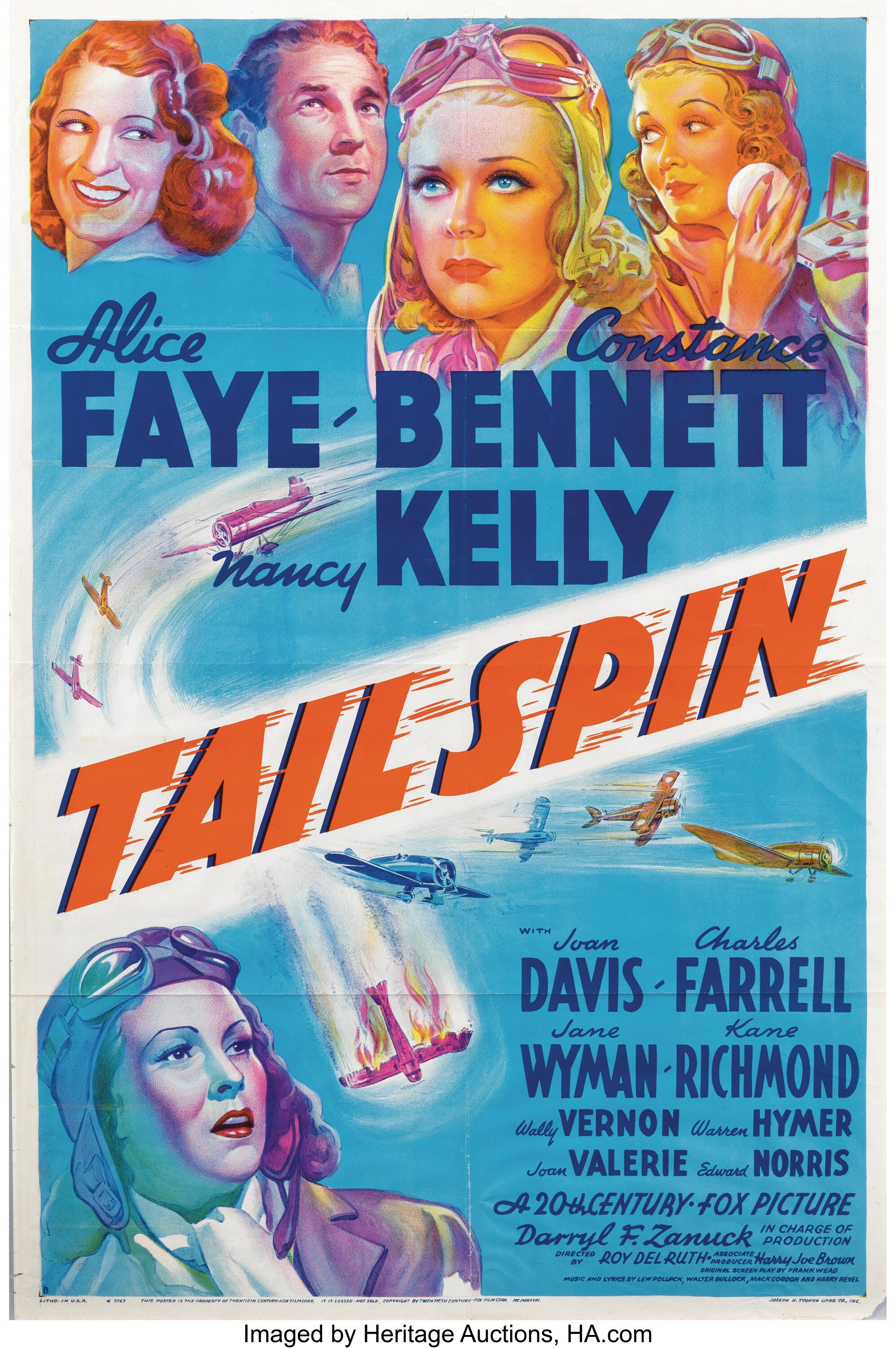 Tail Spin 1938 1-sheet poster. ... Movie/TV Memorabilia | Lot #1082 ...