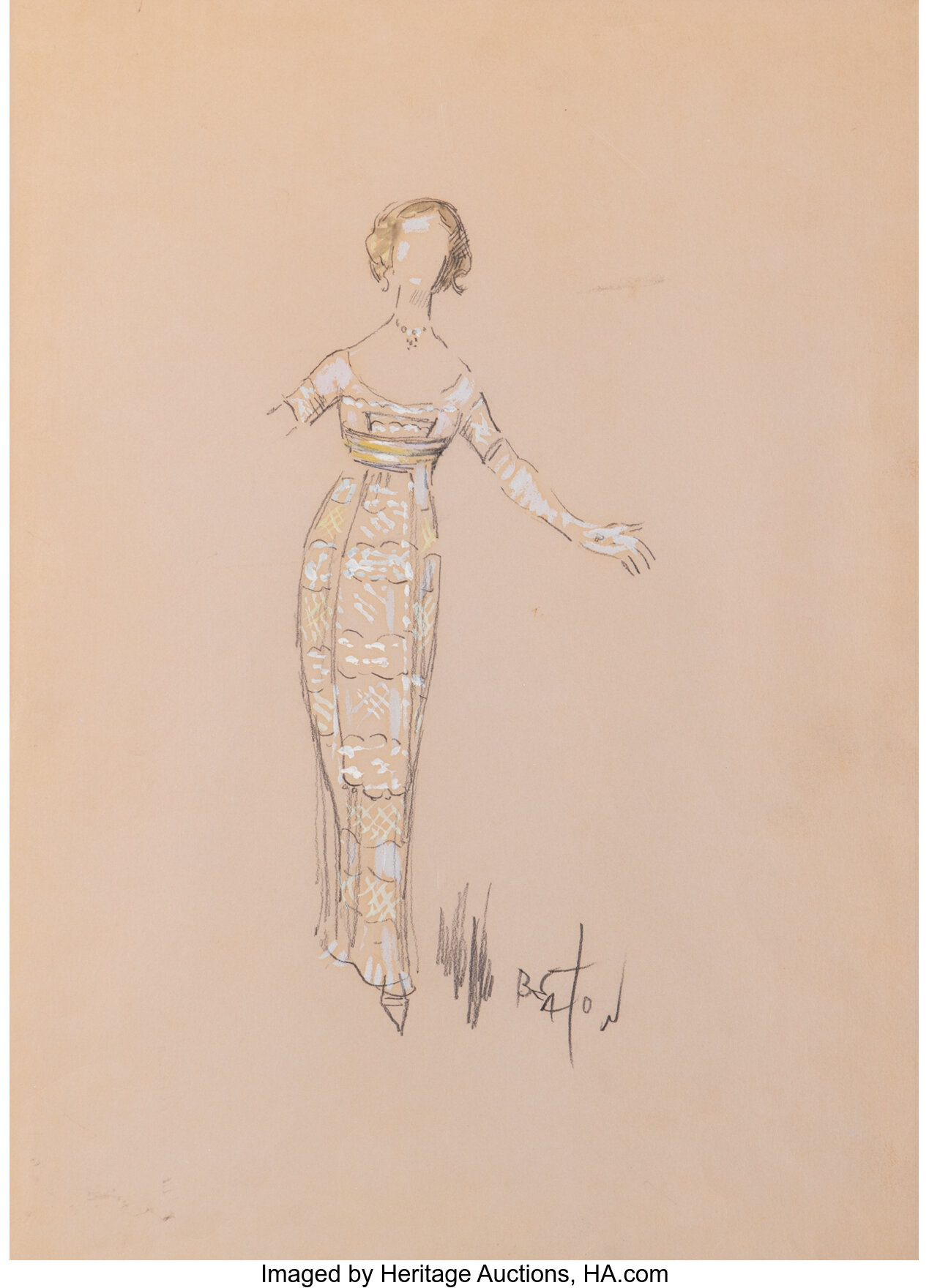 Cecil Beaton signed costume sketch.... Movie/TV Memorabilia | Lot #1316 ...