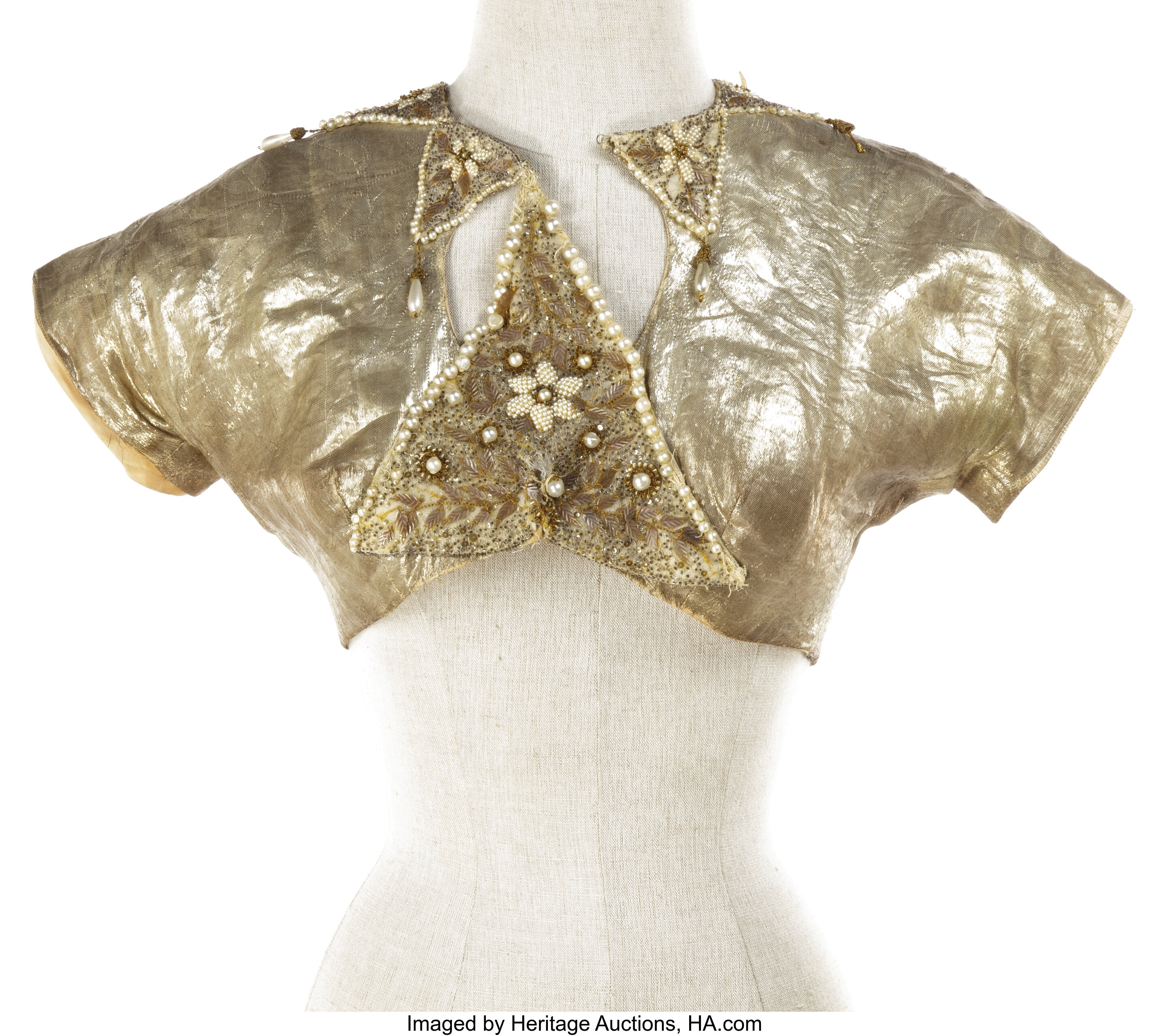 Group of (5) Women's silver and gold lame dance costumes from | Lot ...