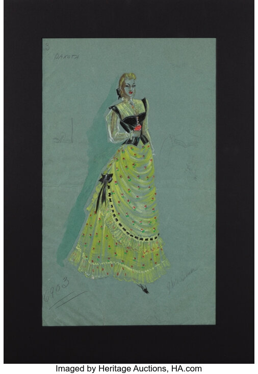 Adele Palmer costume sketch for Vera Ralston As "Sandy Poli" in | Lot ...