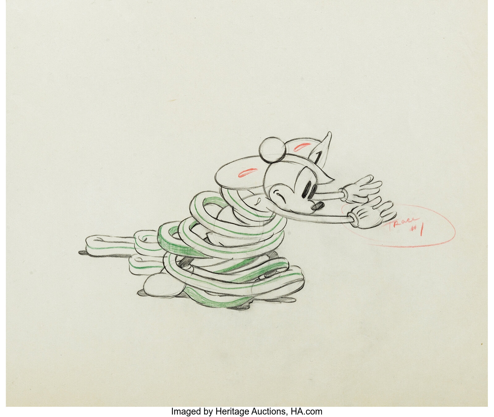 Original production drawing of "Mickey Mouse" from Mickey's Fire | Lot ...