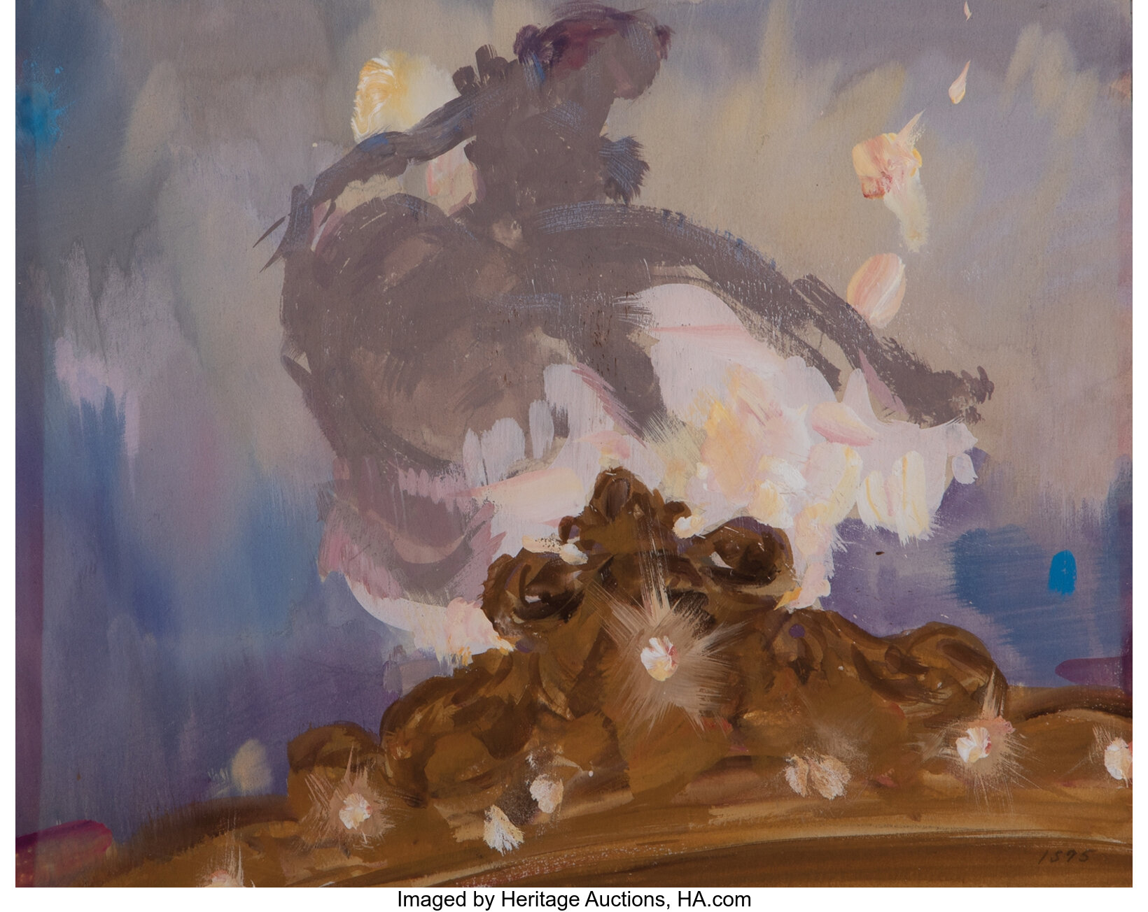 Dancing girl in the footlights painting by Harland Frazer from the ...