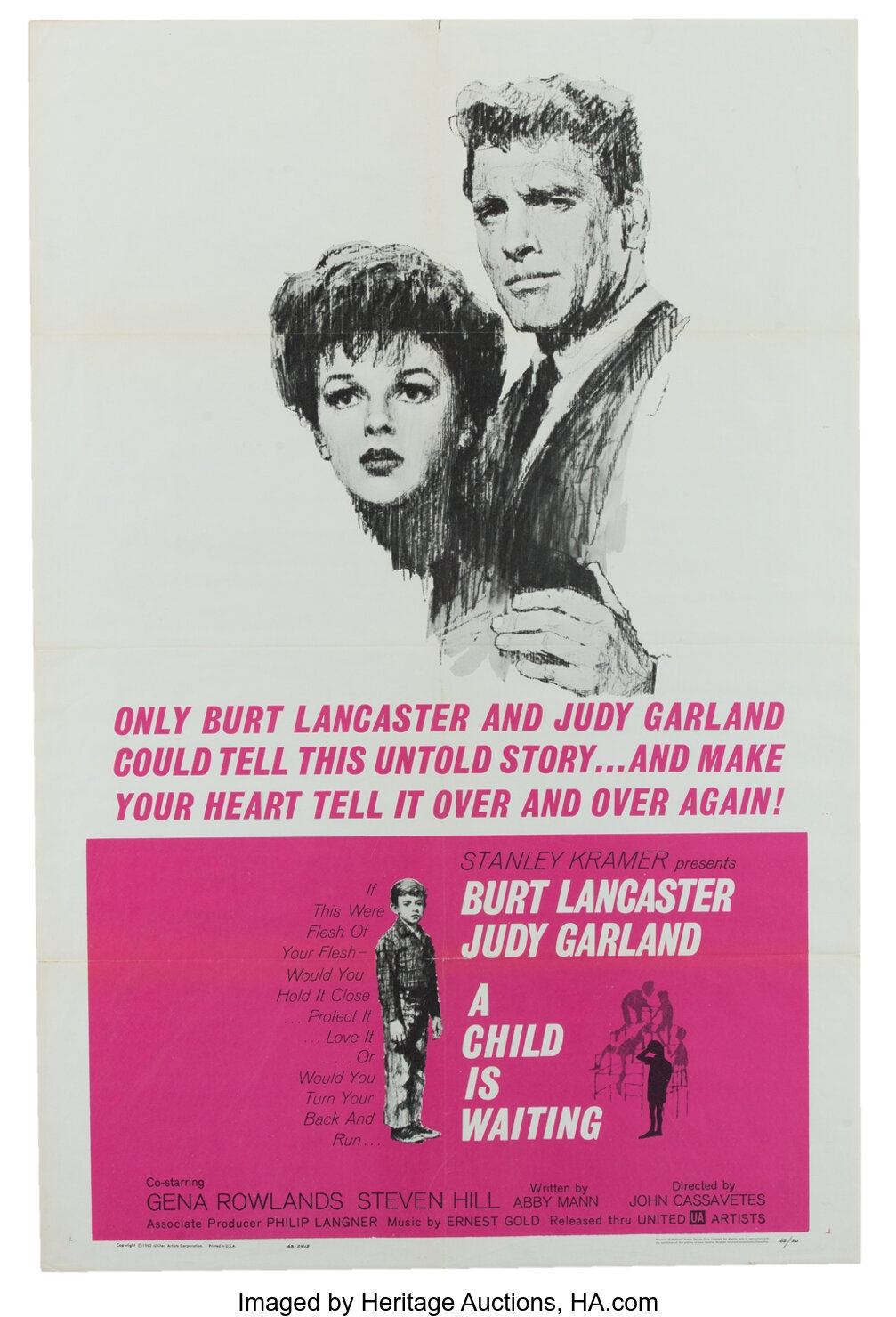 Judy Garland personal 1-sheet poster for A Child is Waiting.... | Lot ...