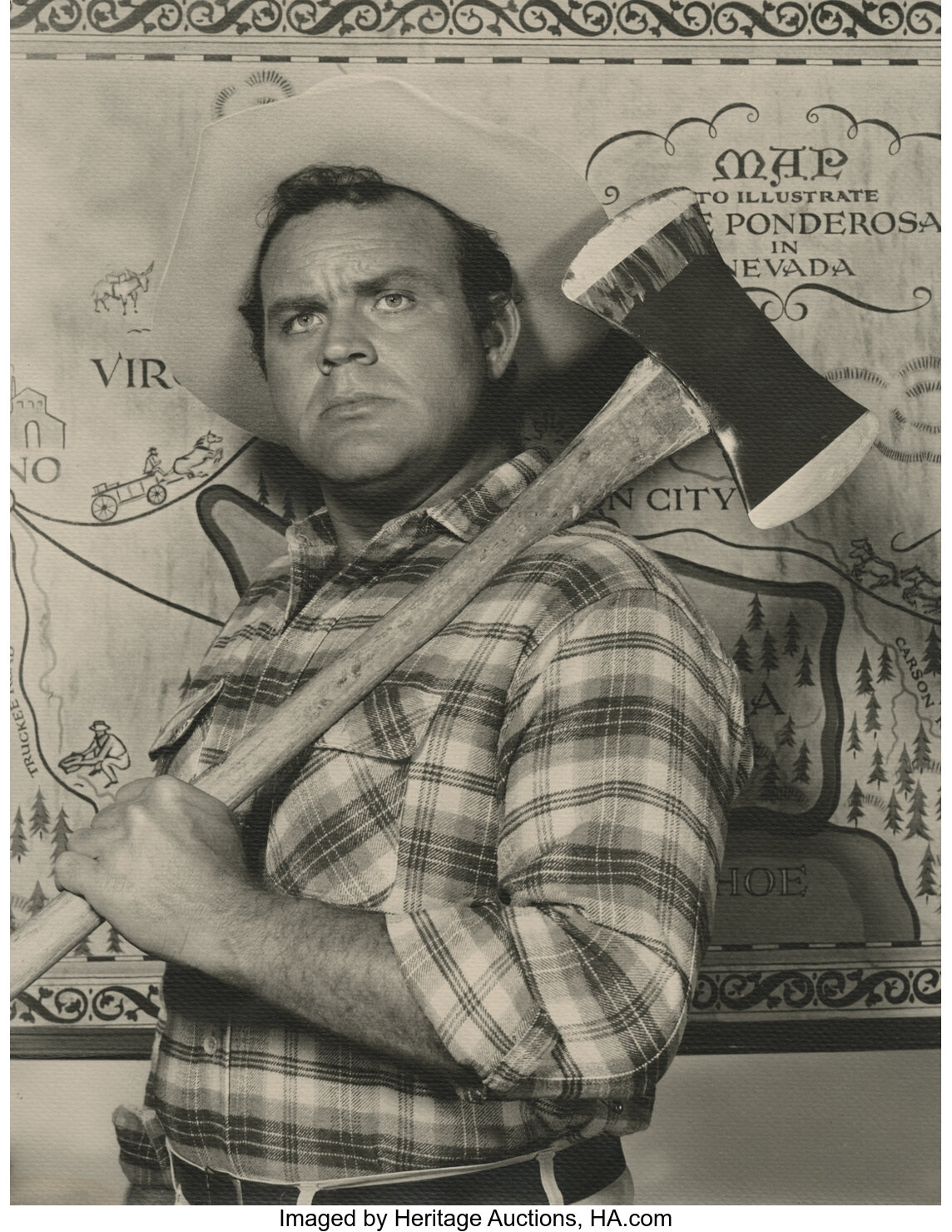 Bonanza (2) oversize portrait photographs of Michael Landon and Dan ...