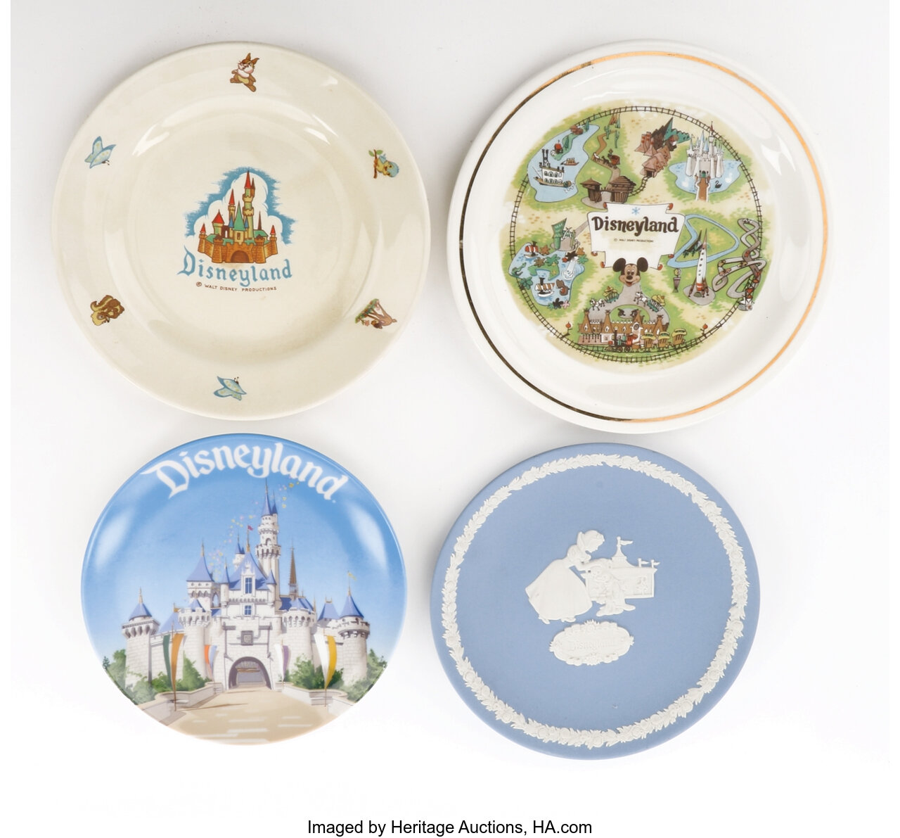 Disneyland (4) decorative ceramic plates.... Animation Art | Lot #1118 ...