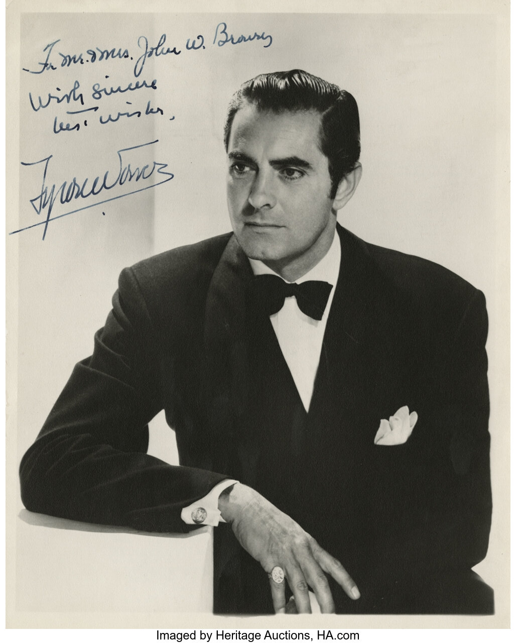 Tyrone Power (2) signed photographs.... Movie/TV Memorabilia | Lot ...