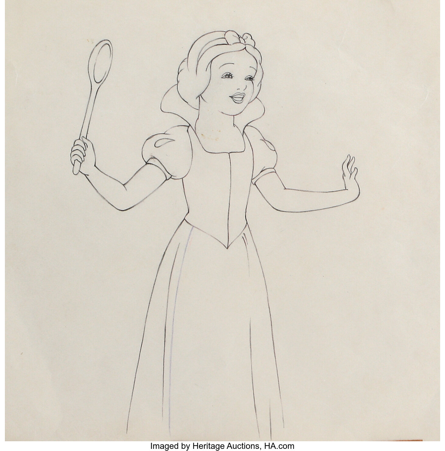 "Snow White" production drawing from Snow White and the Seven | Lot ...